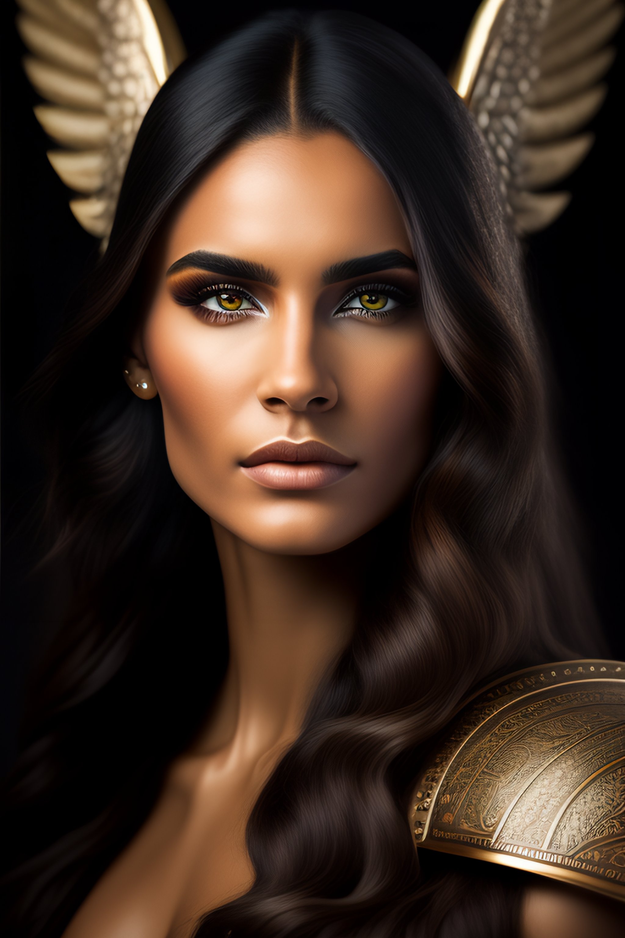 Lexica - Ortrait photo of a attractive Valkyrie Athenea, olive skin ...