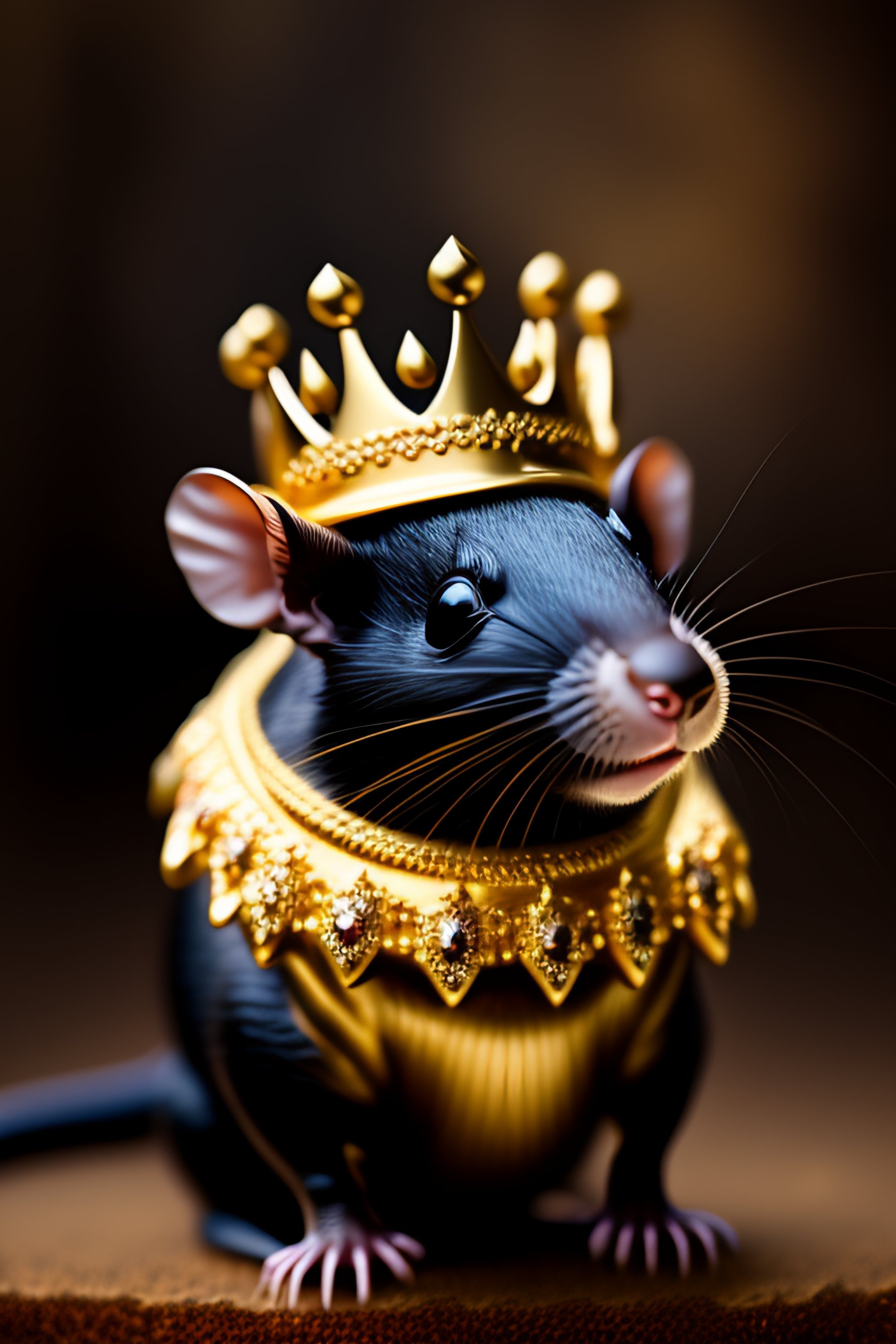 Lexica - Dark scary rat wearig a golden crown