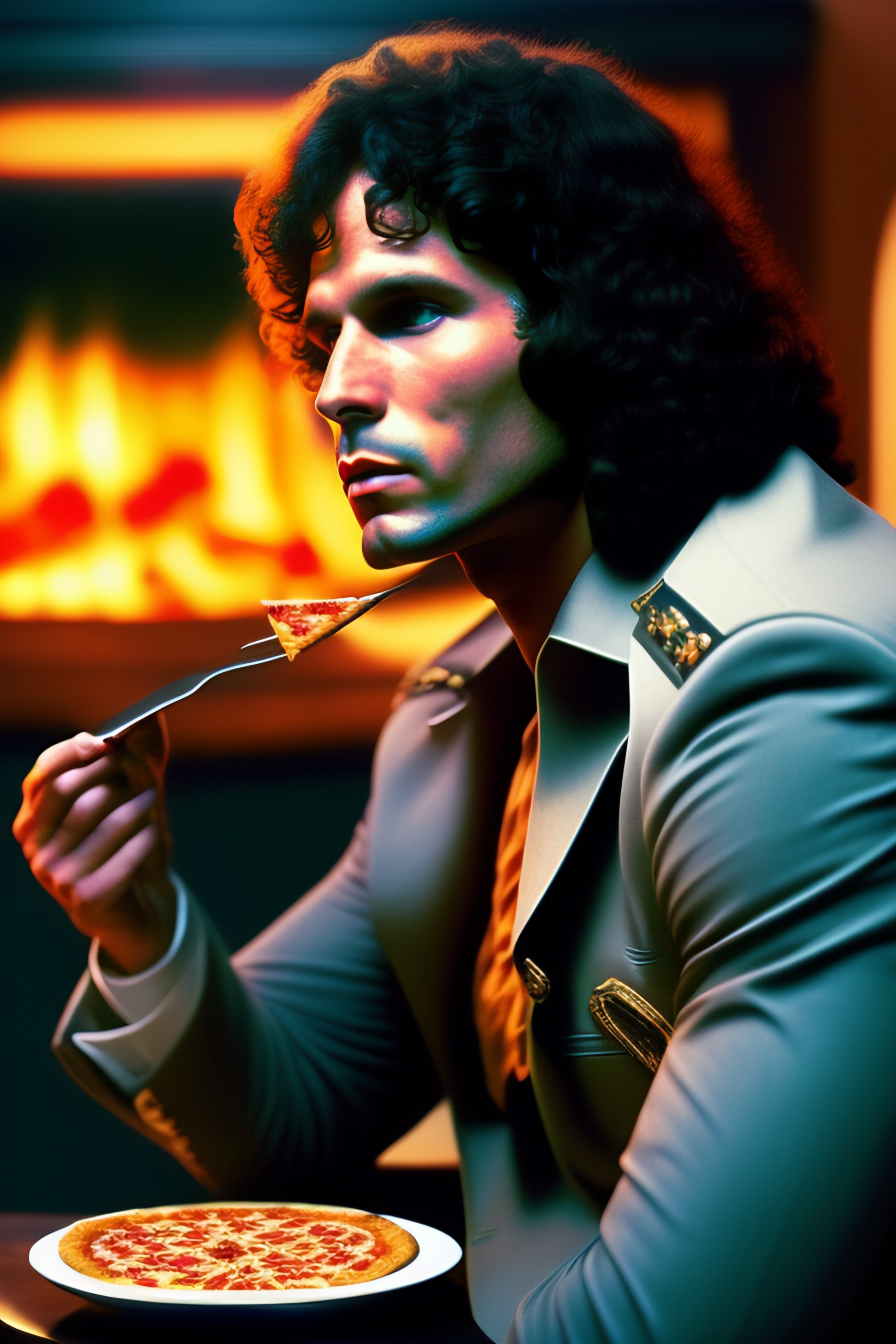 Lexica - Jim Morrison eats pizza, cyberpunk