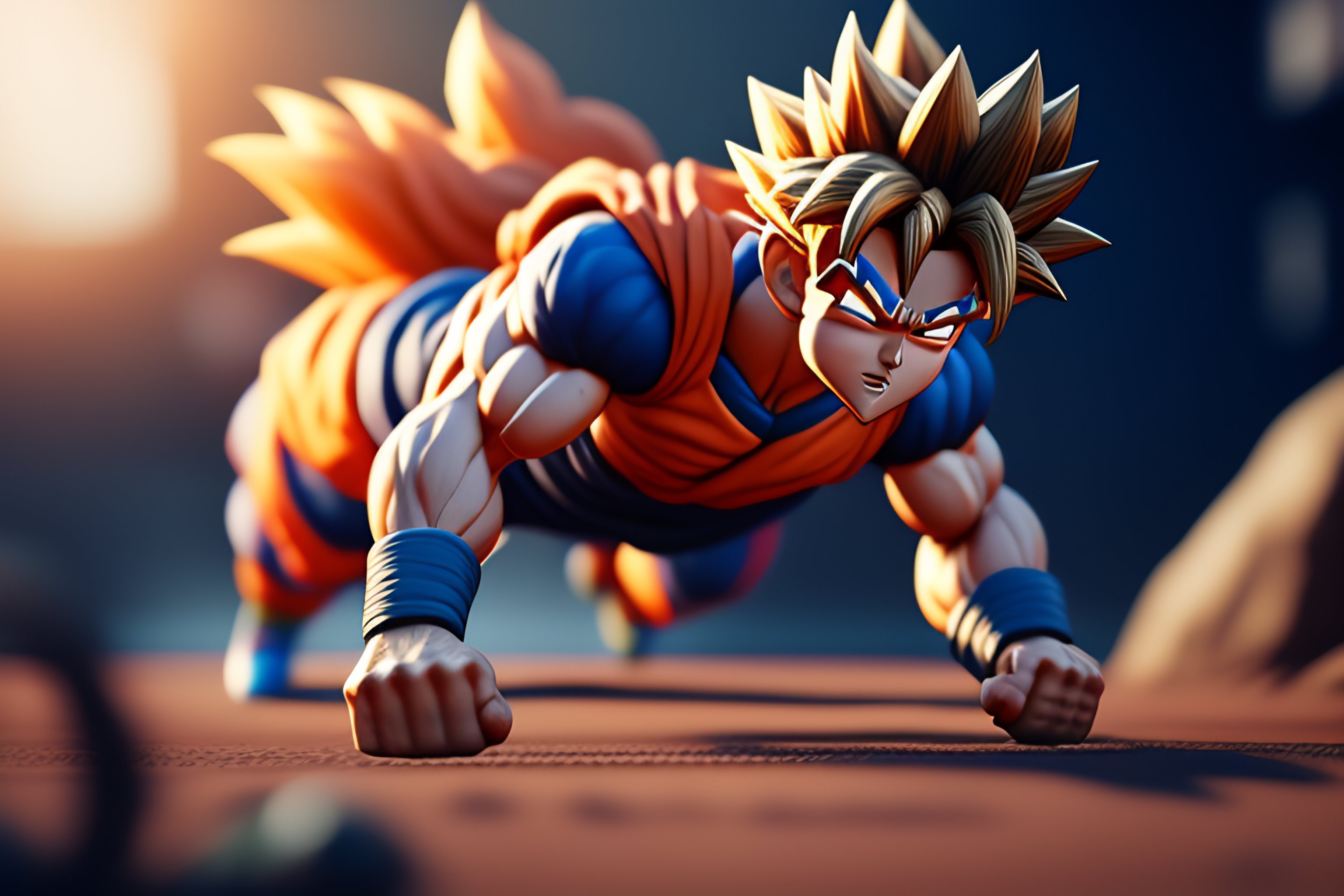 Lexica - Goku pushups on a stick, manga, ultra realistic, concept art ...