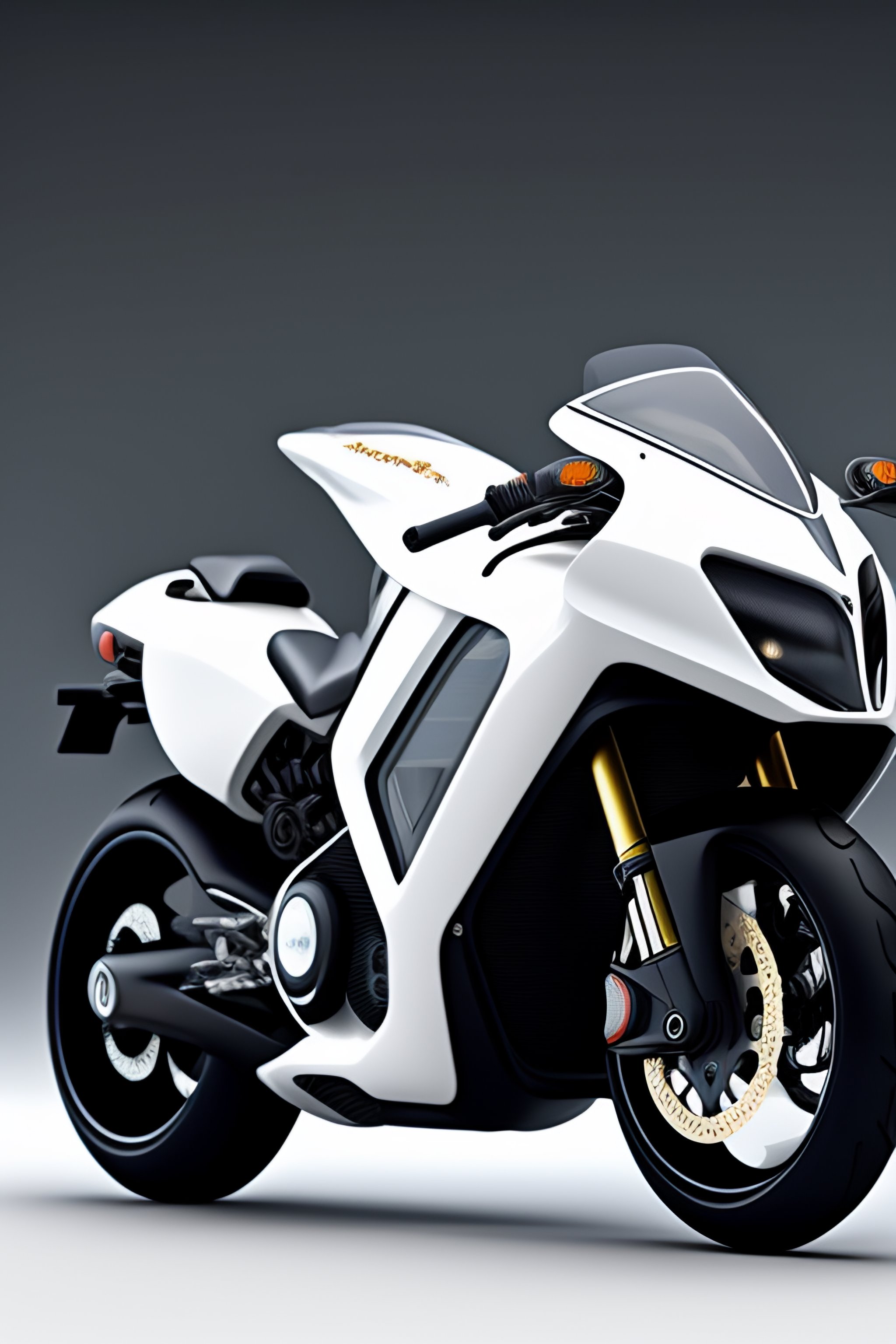Lexica - White pearl and carbon fiber armoured motorbike in a style of ...