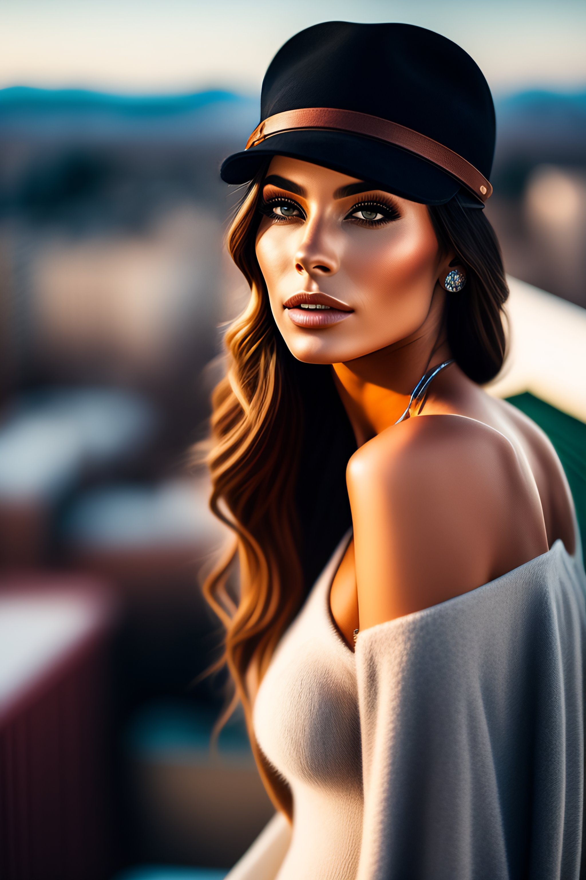 Lexica - Photoshoot model girl on roofs