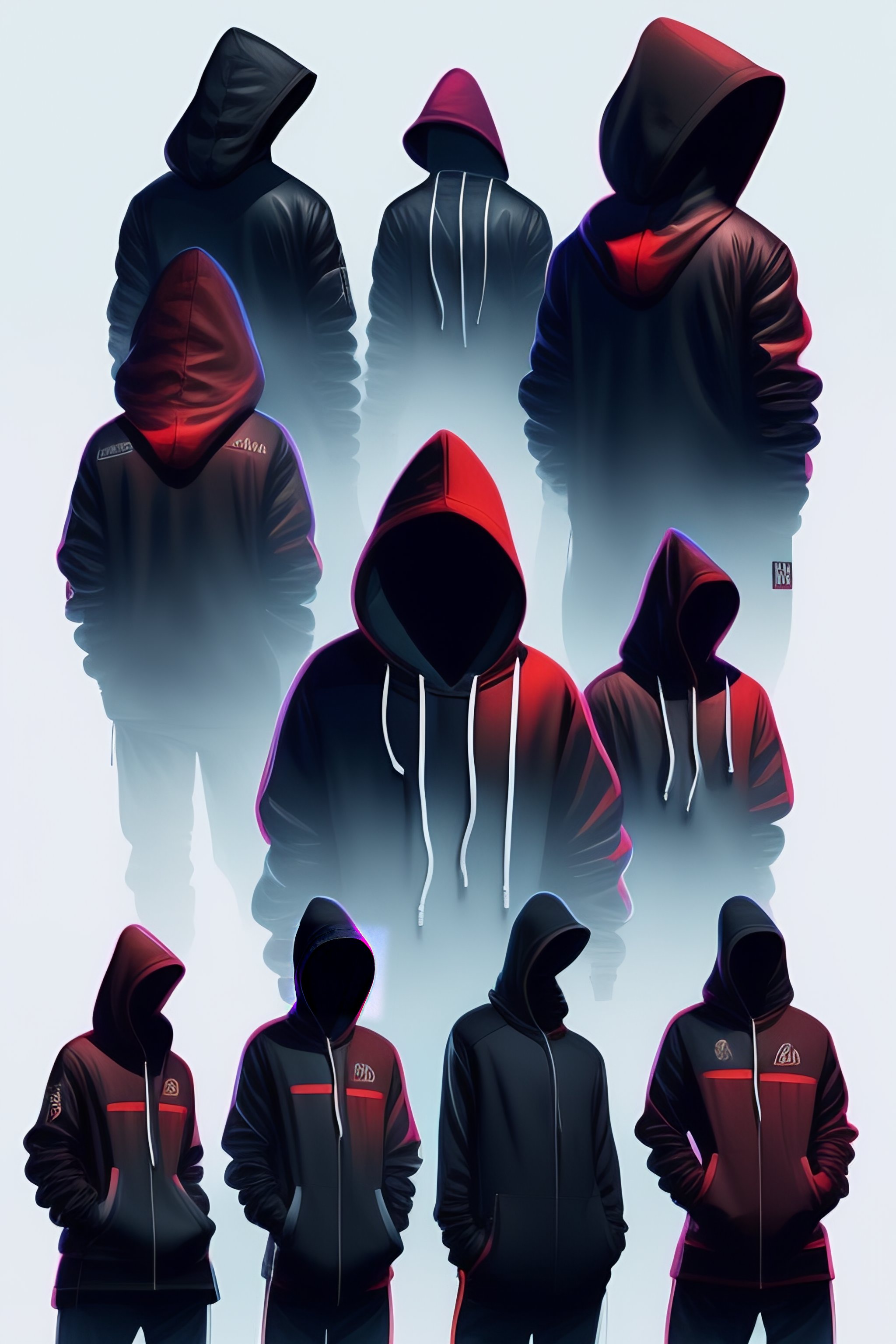 Lexica - Hoodie streetwear, concept art, a group of creepy evil ...