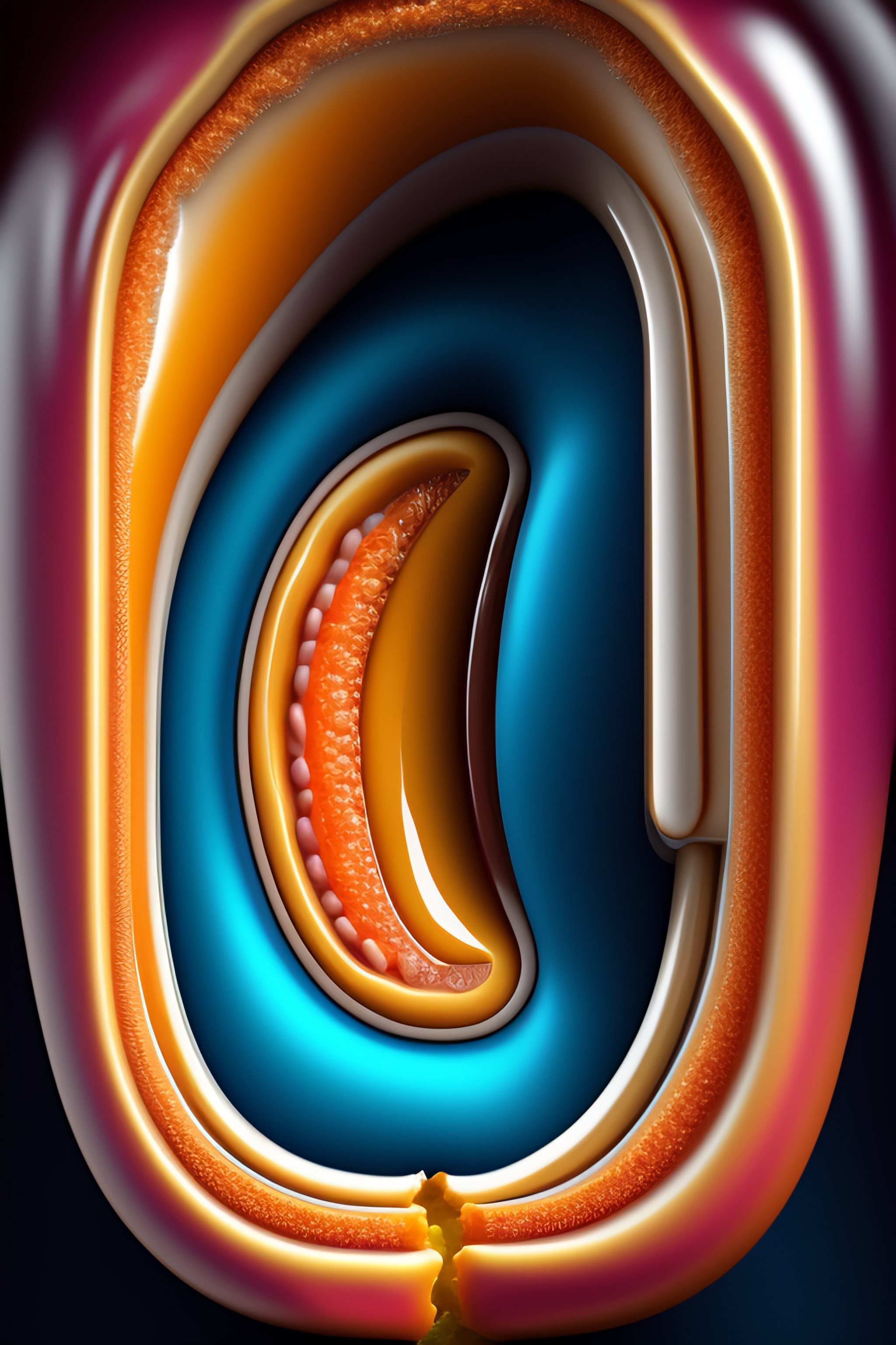 Lexica - The inside of a human colon, zoom, inside lining, mucosal ...