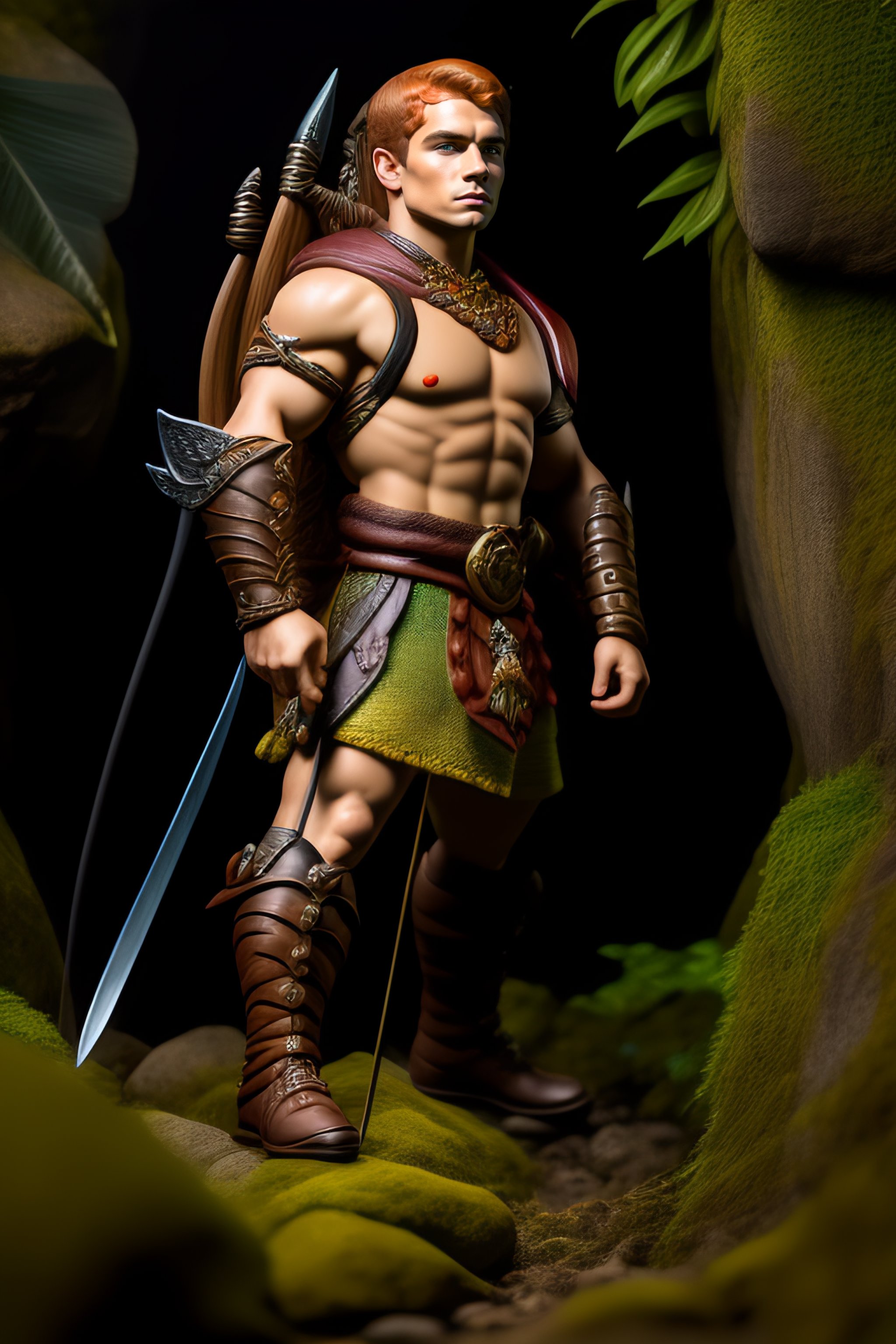 Lexica - Dungeons and dragons male halfling archer, body shot, jungle ...