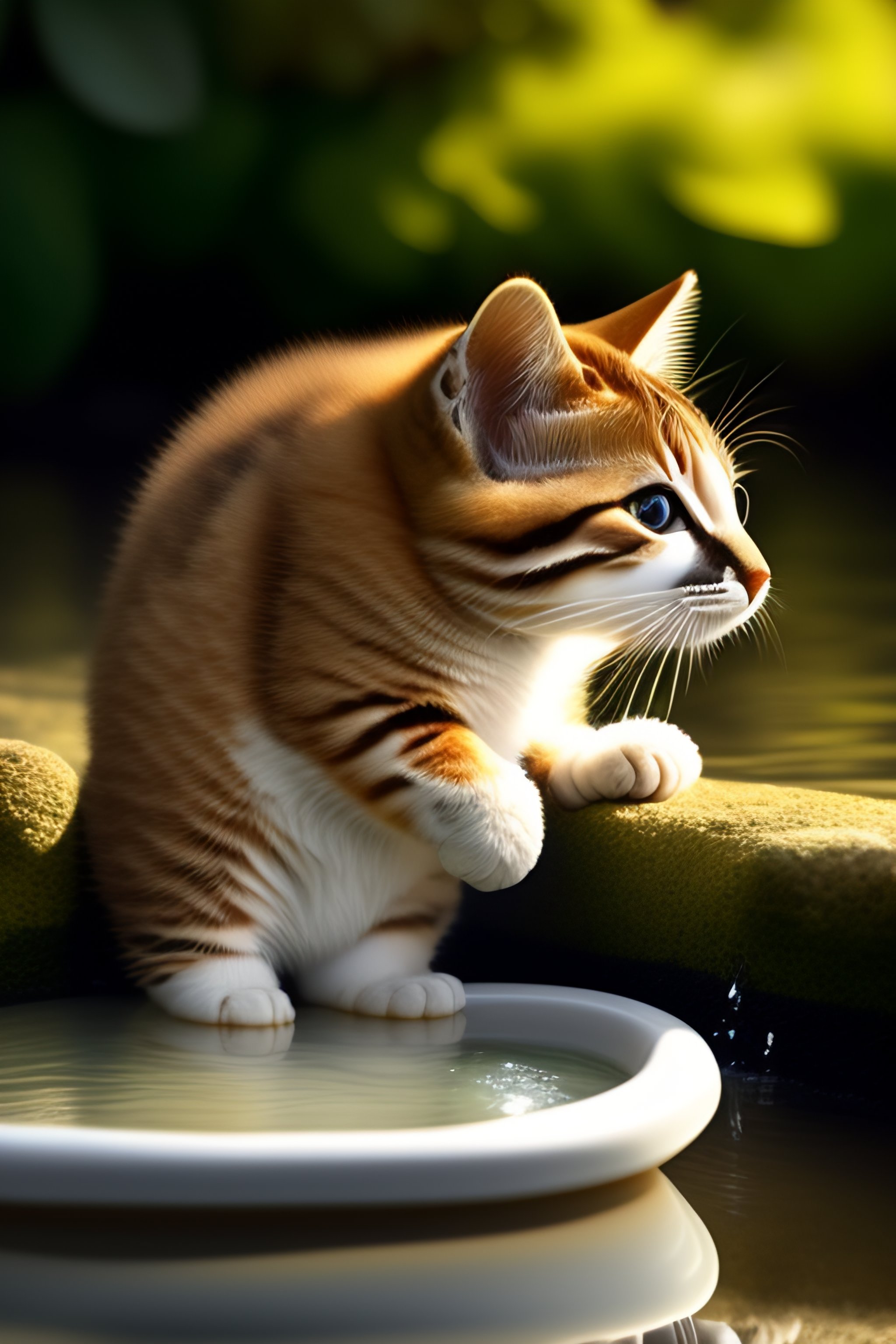 Lexica - Gatito bañandose con un patito