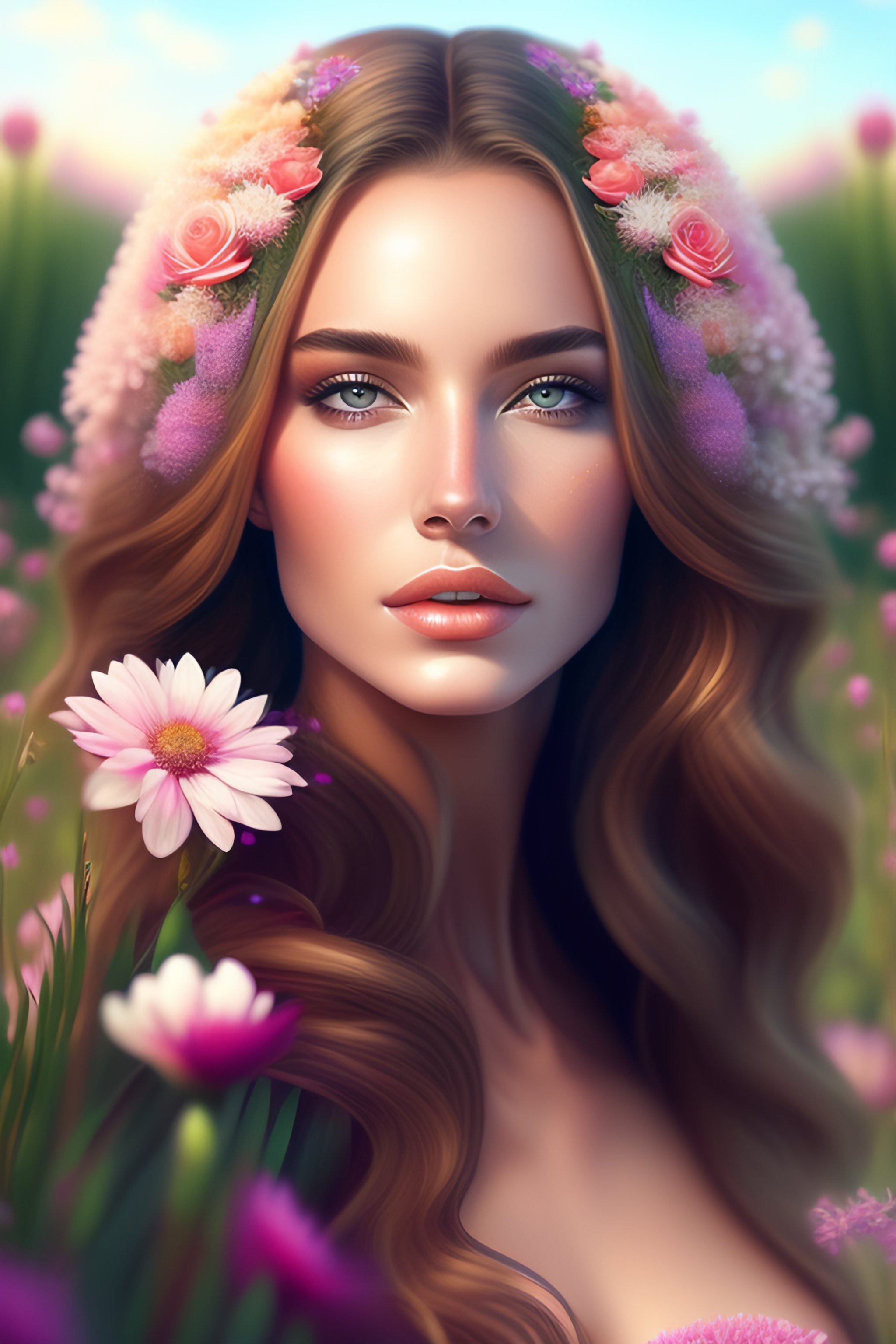 Lexica - Hyperrealistic full length portrait of gorgeous goddess ...