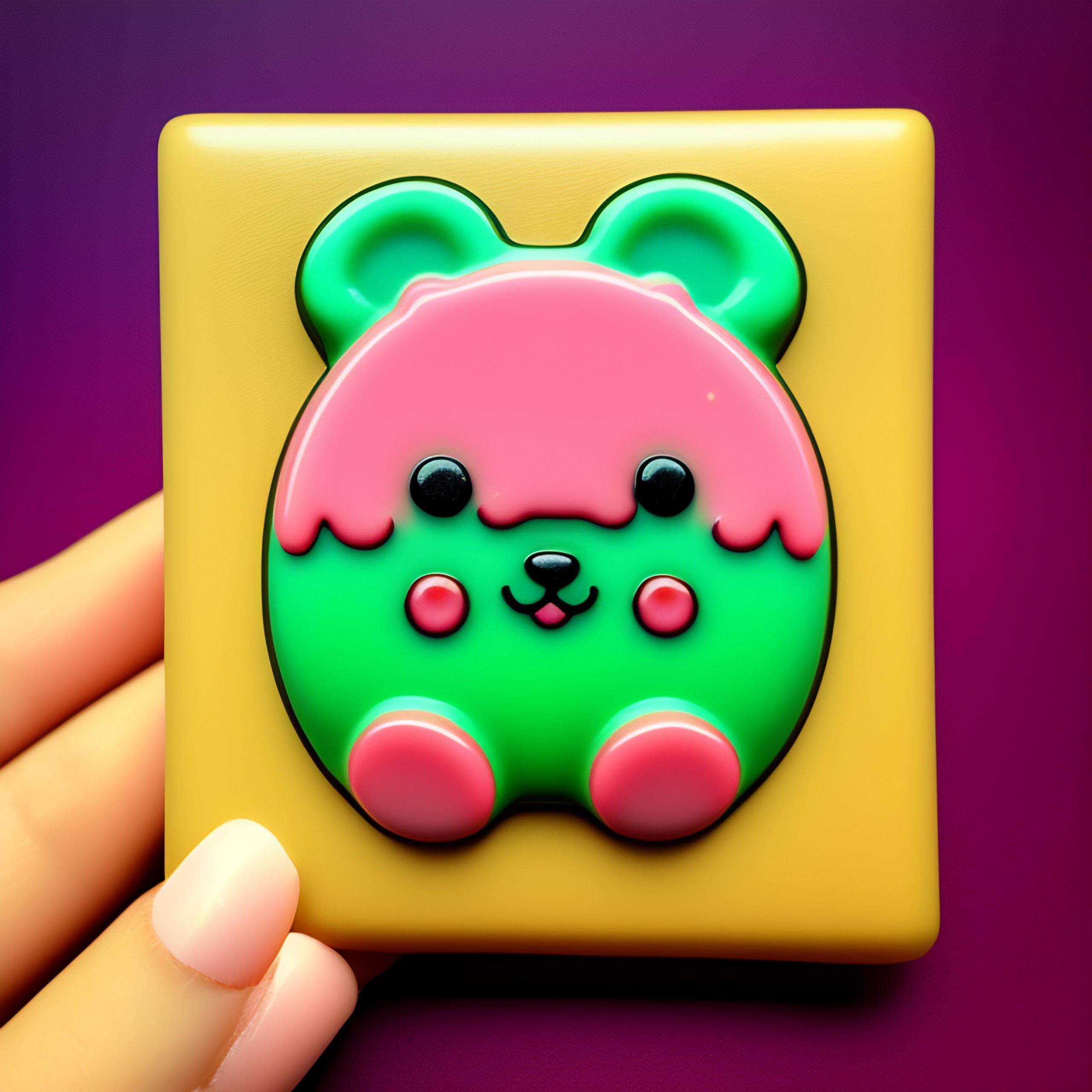 Lexica - Adorable gummy bear, hand drawn, 90s anime style