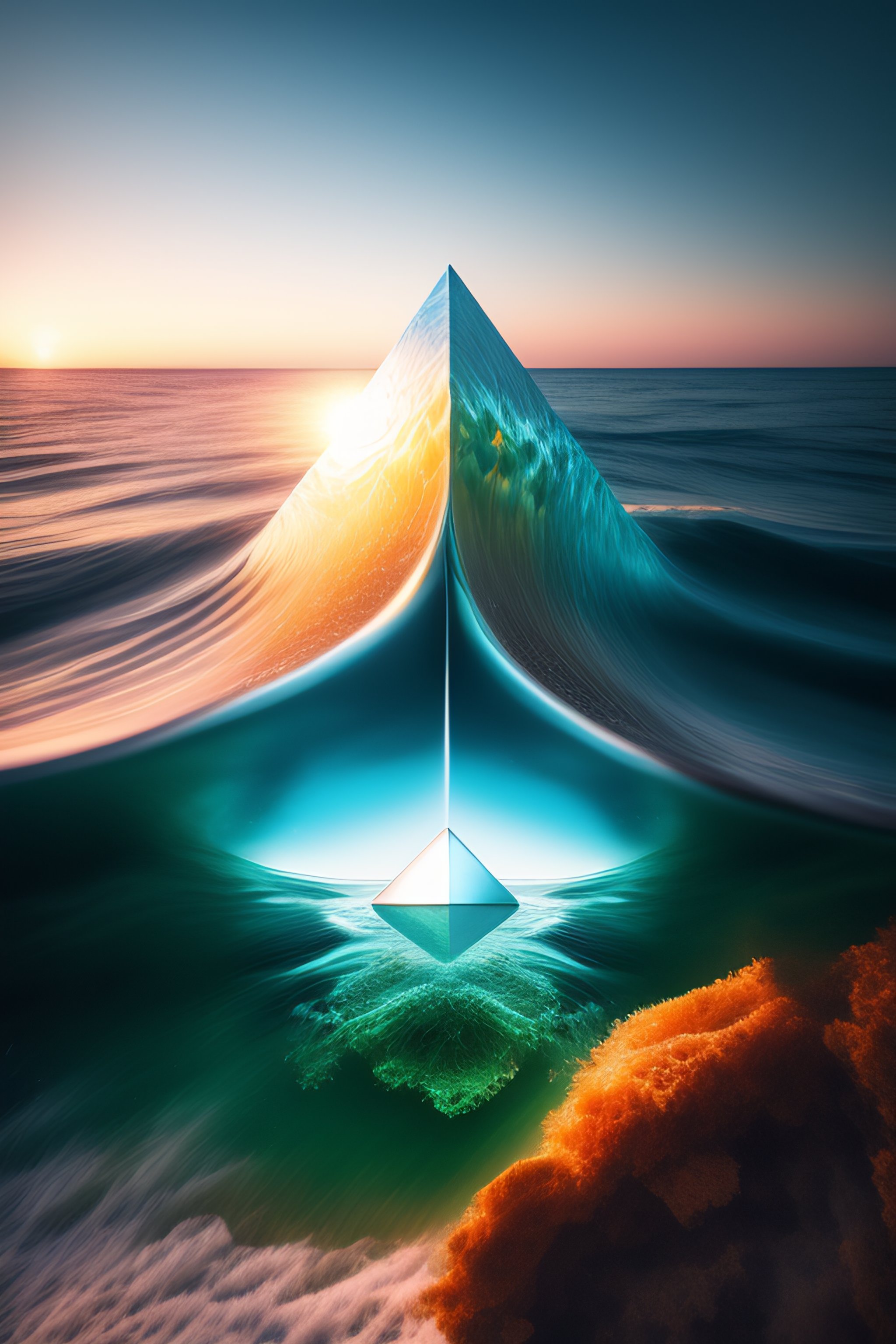 Lexica - Water artwork manipulation inside the shape of a downward ...