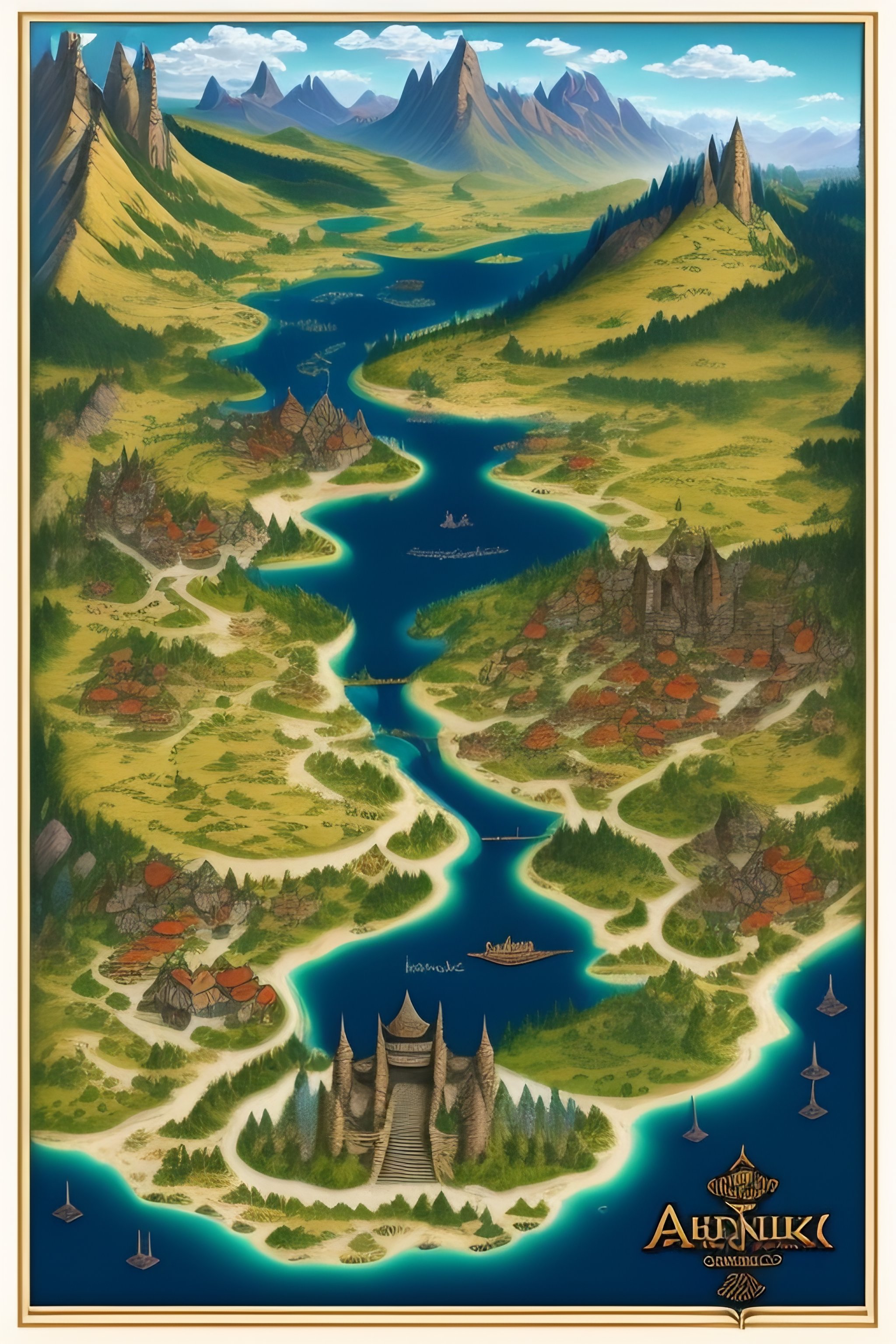 Lexica - An illustrated fantasy country map, tabletop game, detailed ...