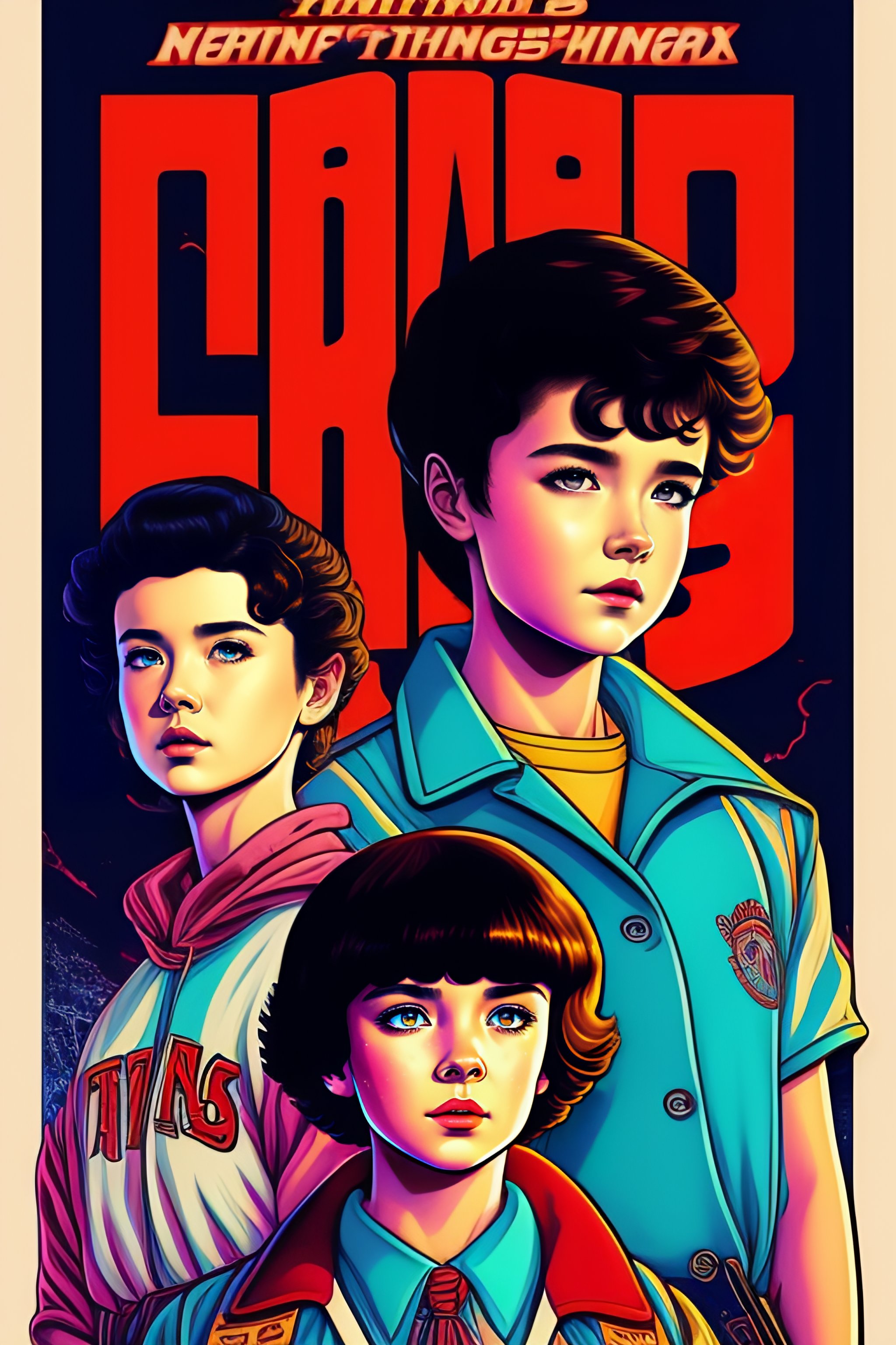 Lexica - Stranger things TV series poster in the style of 90's vintage ...