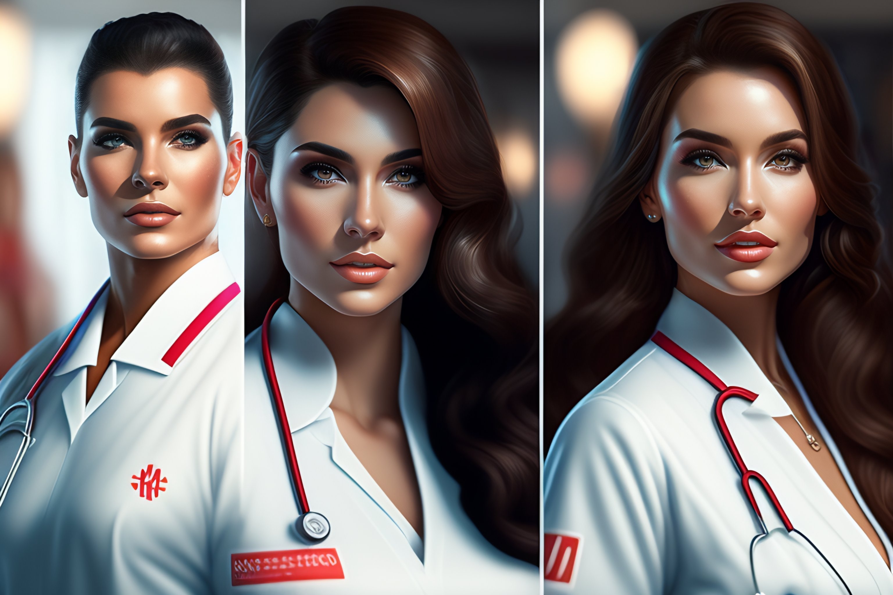 Lexica - Full body photo of a gorgeous young woman wearing a nurse ...