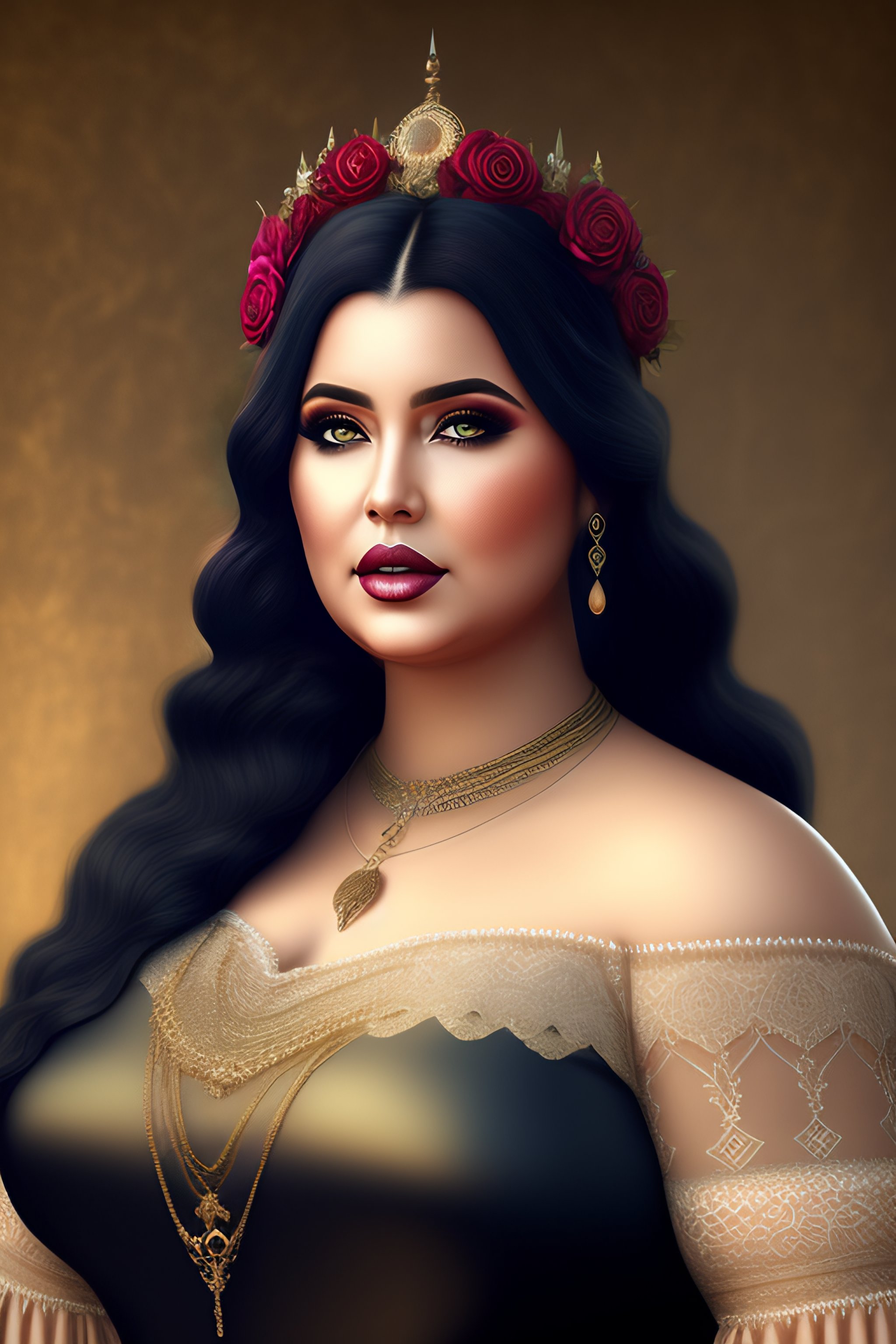 Lexica - Realistic gothic digital art women portrait plus size mini jupe