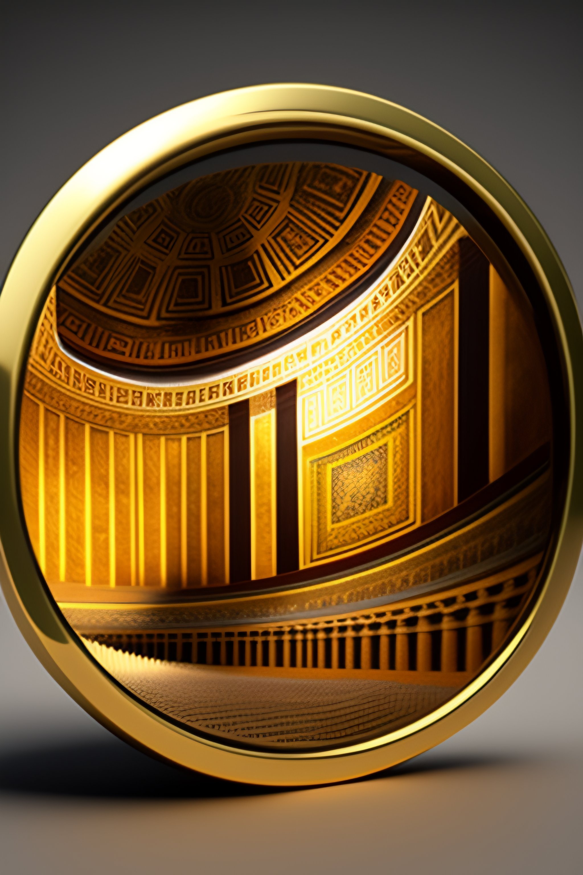 Lexica - 3D icon for of Rome's Pantheon cropped to a circular badge