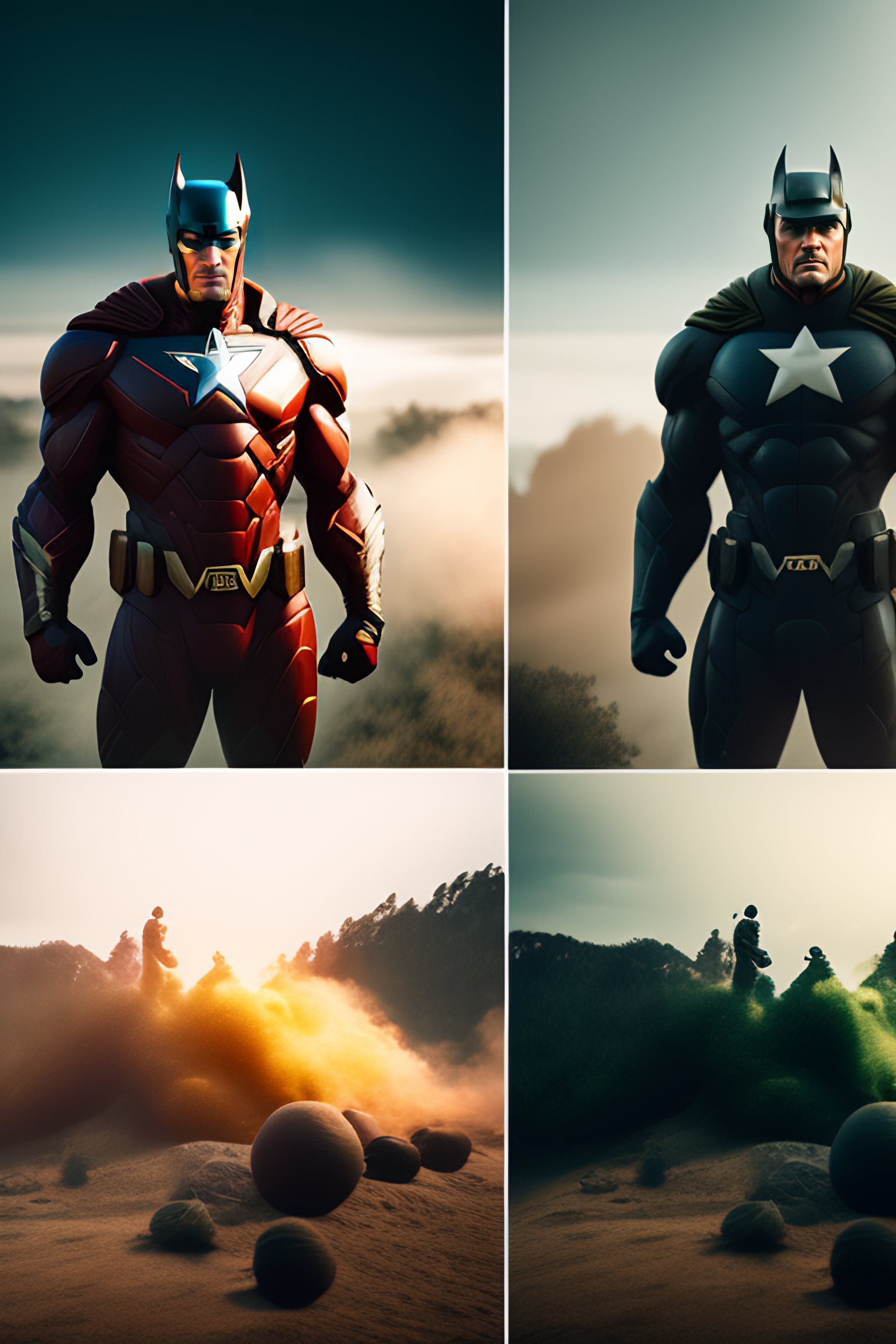 Lexica - VFX movie still frame portrait beautiful DC vs. Marvel hero ...