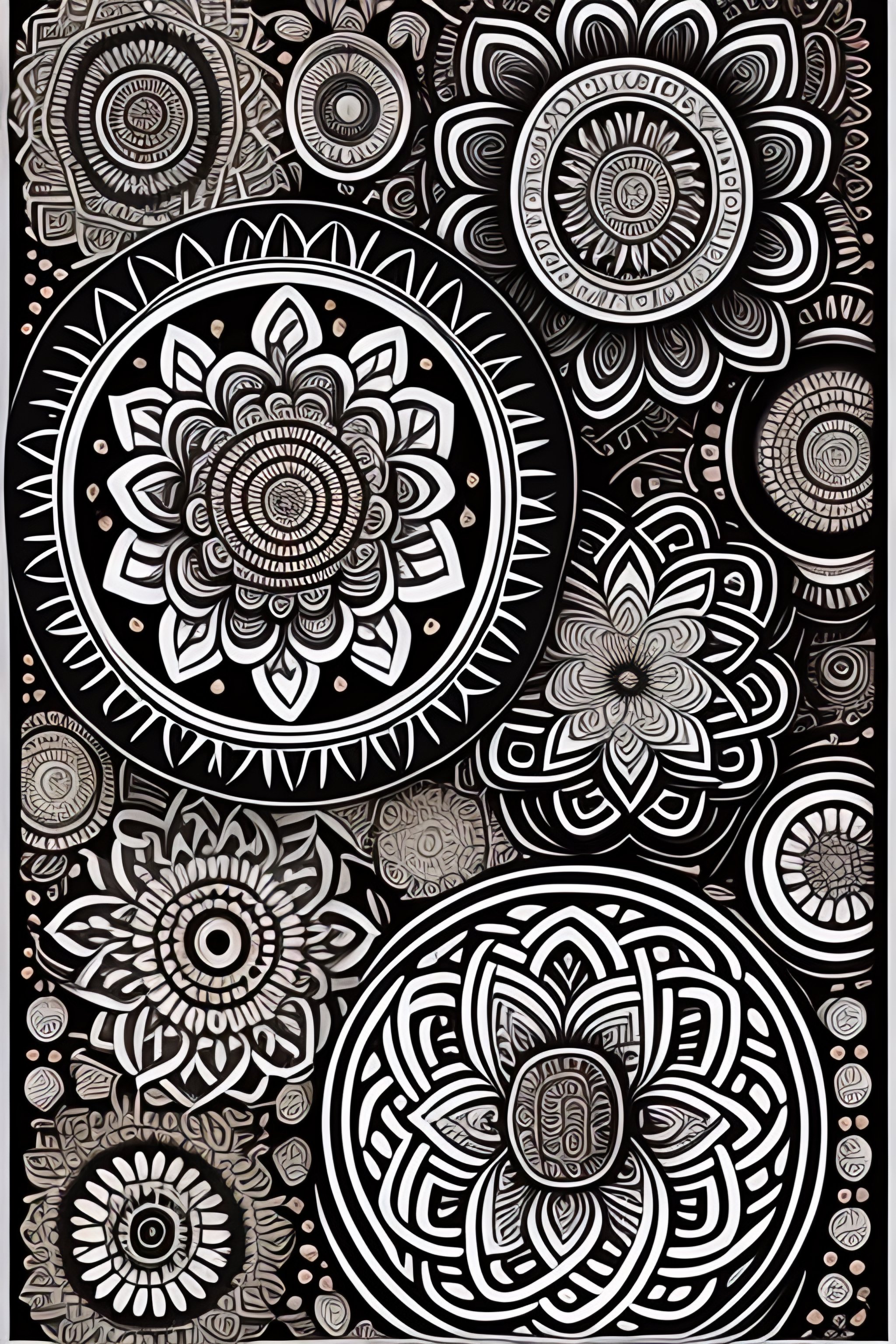 Lexica - /image Intricate tribal flowers design, mandala, line art ...