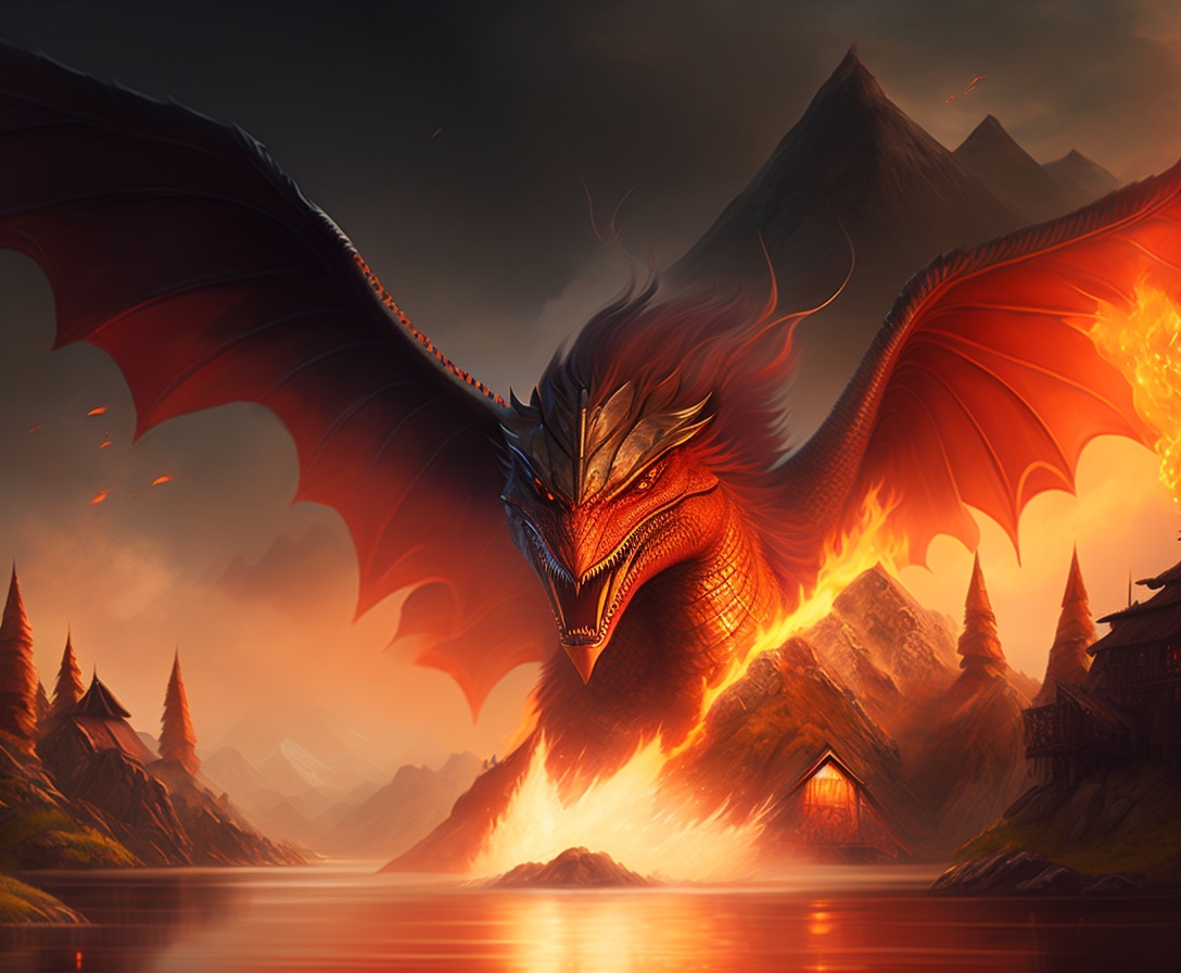 Lexica - Smaug is angry, breathing fire, destroying an ancient wooden ...