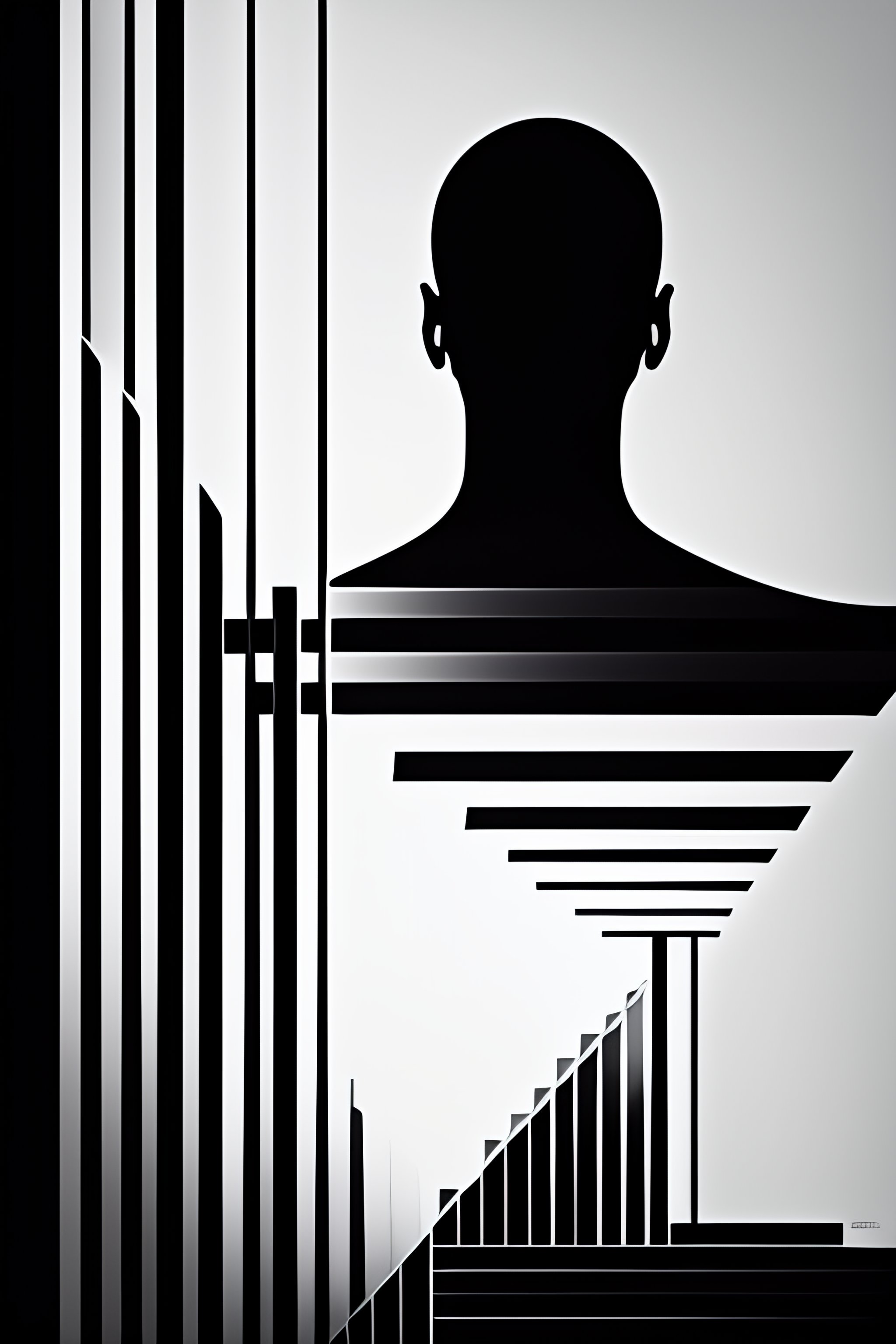 Lexica - Abstract line drawing of a man's silhouette, only lines
