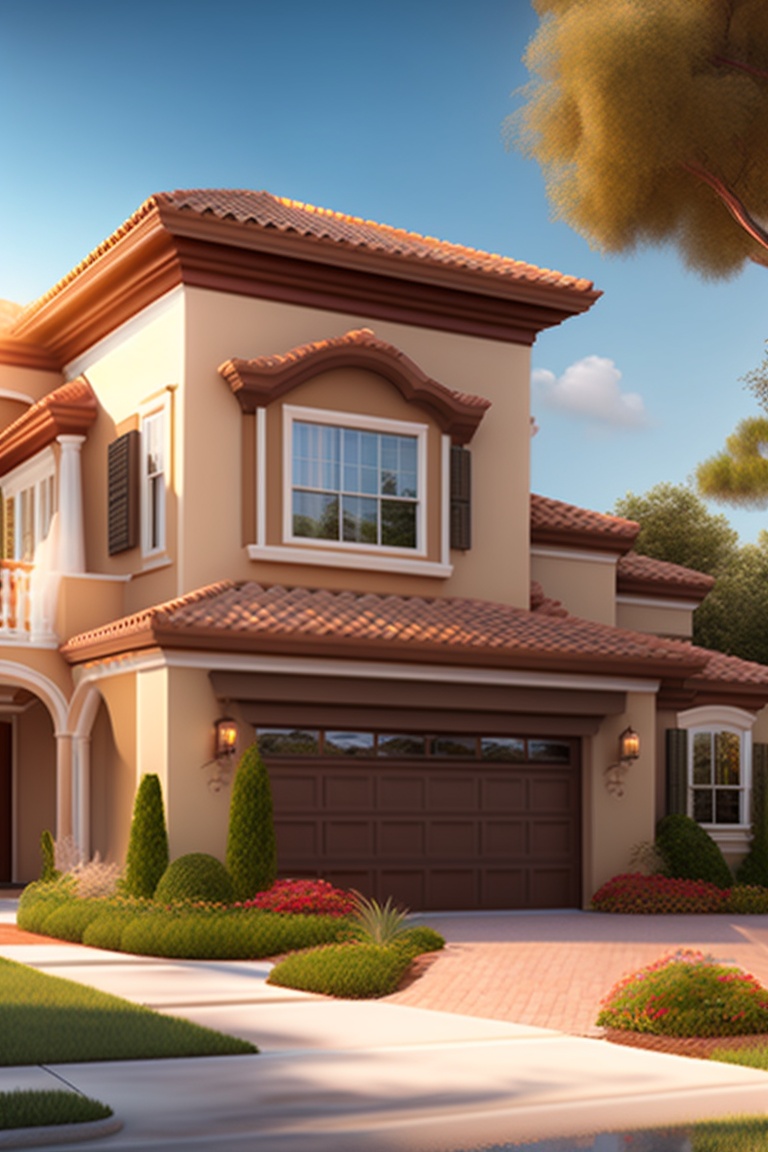 Lexica - Realistic, residential home being pressure washed on a ...