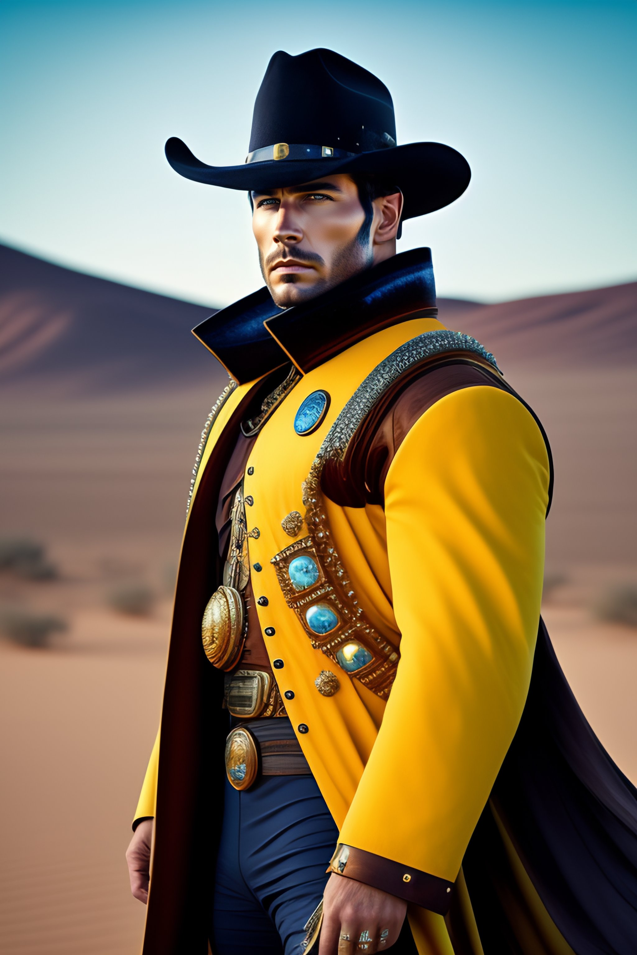 Lexica - Android sci-fi dressed as a space cowboy from a sci-fi movie