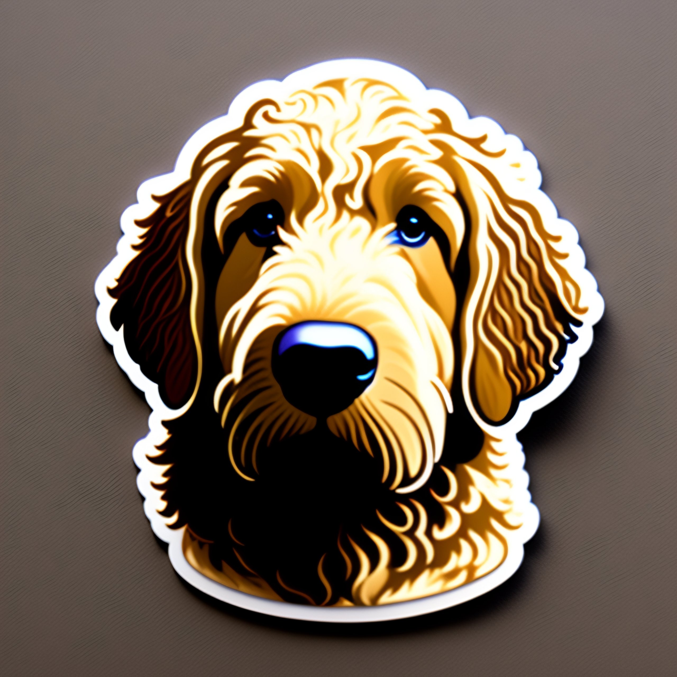 Lexica - Cute golden doodle face die-cut sticker