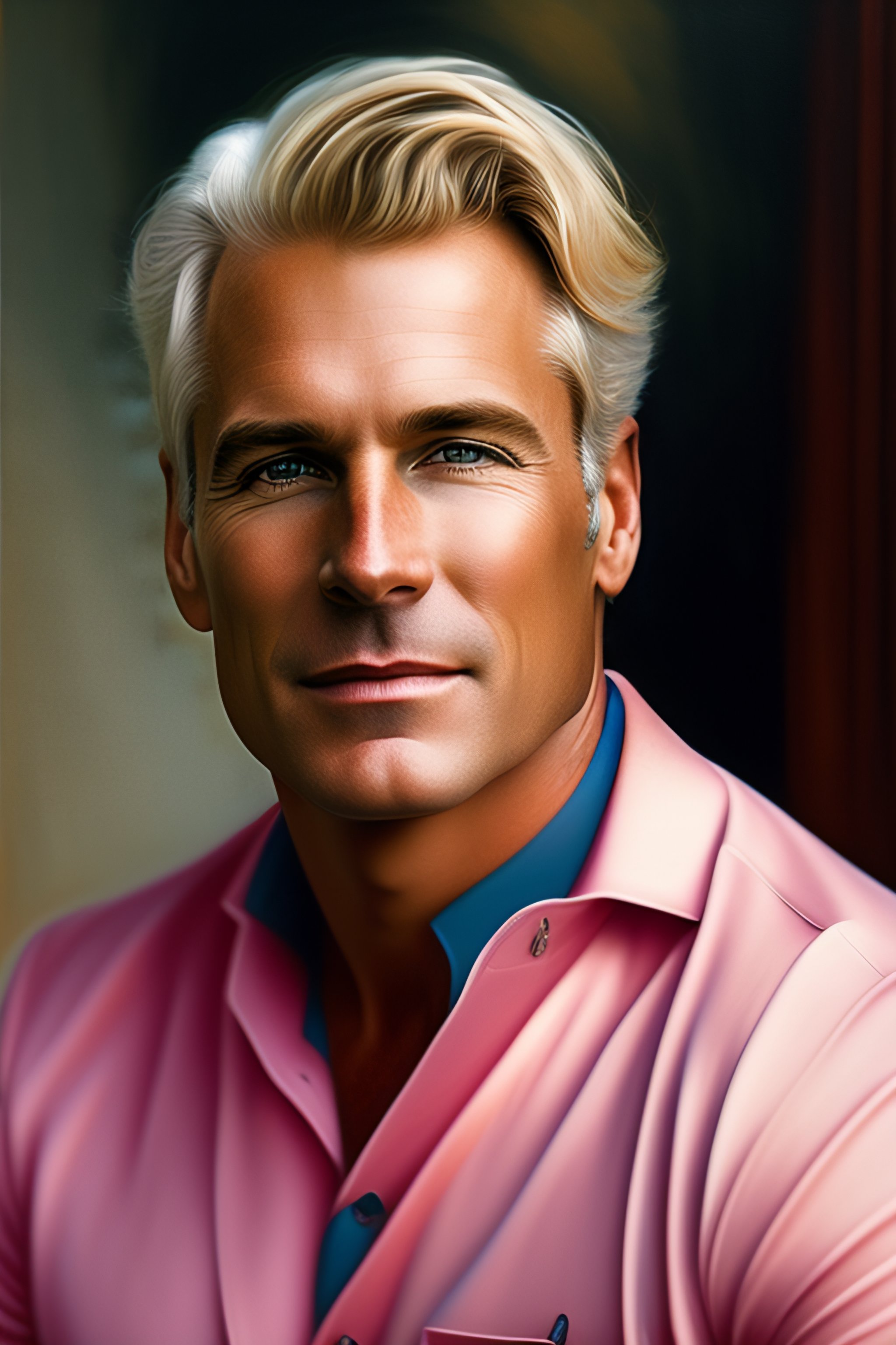 Lexica - Portrait of a blond, all american male writer over 50