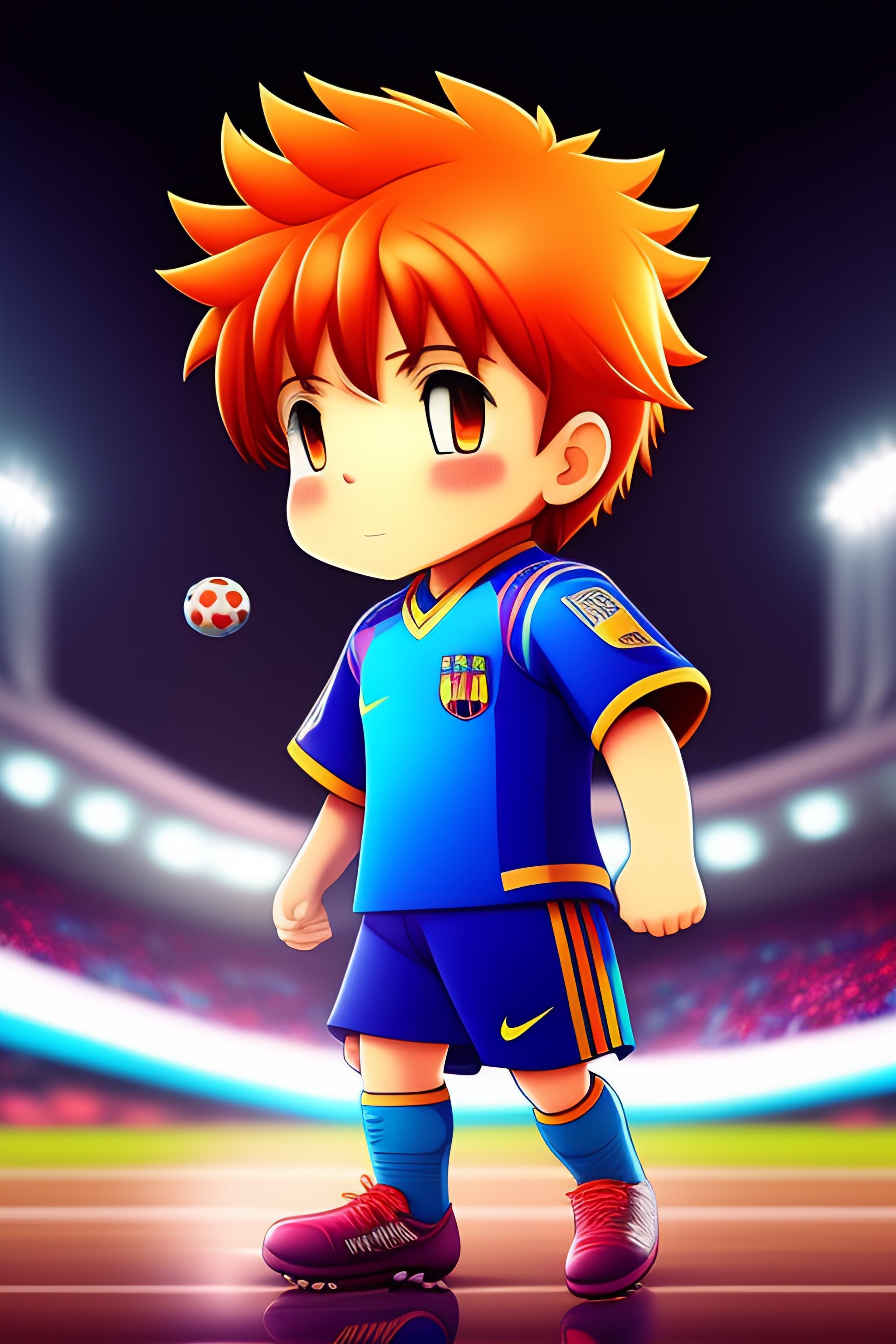Lexica - Cartoon toy Kids leonel messi on football style anime