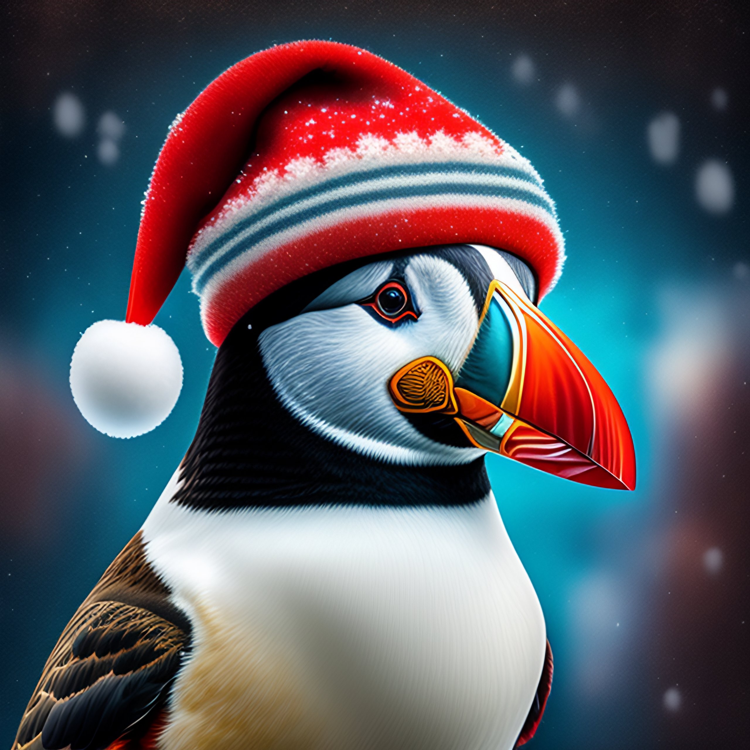 Lexica - Beautiful and bright advertising, painting of a puffin in ...
