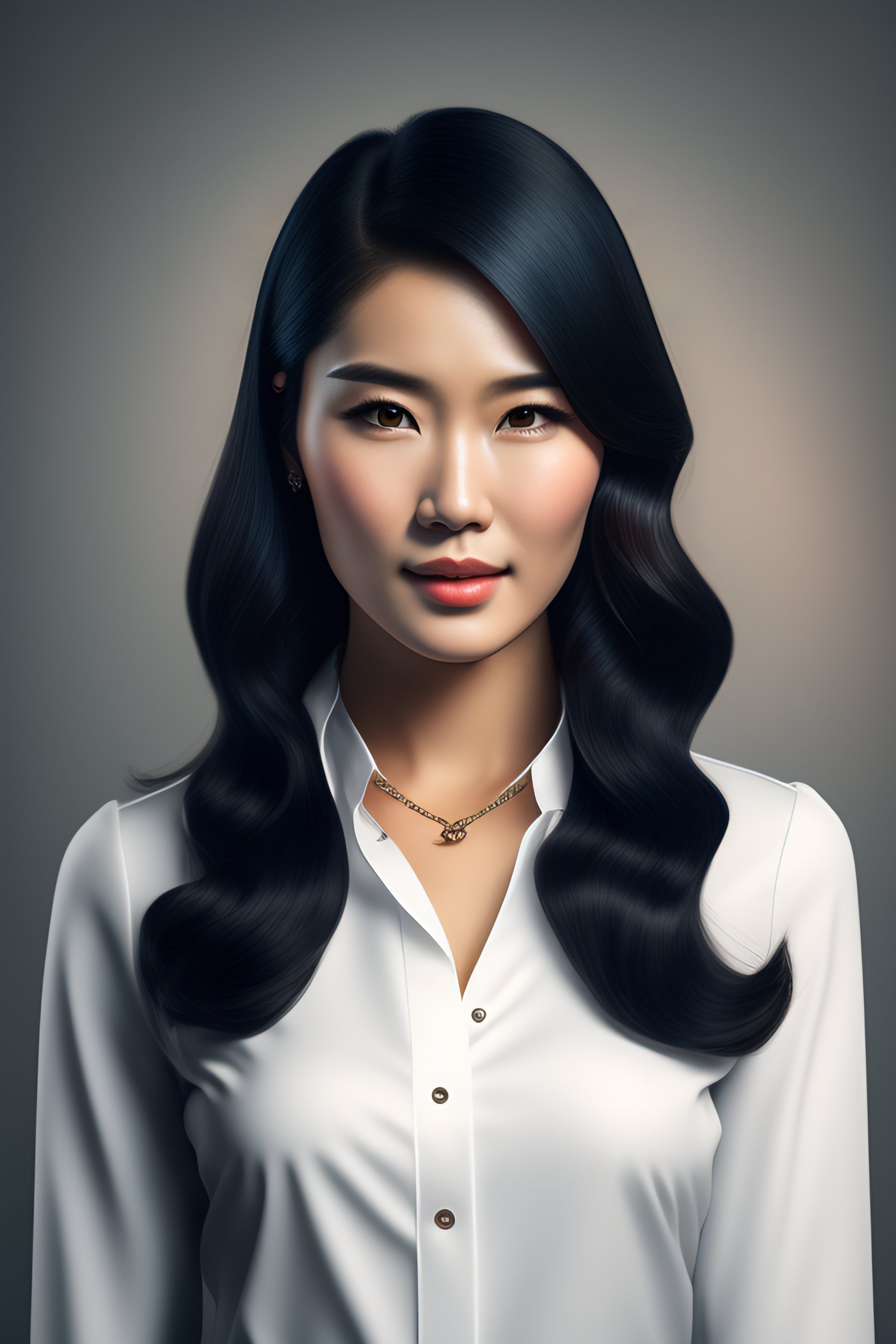 Lexica - Realistic headshot of a cute young woman with a blank ...