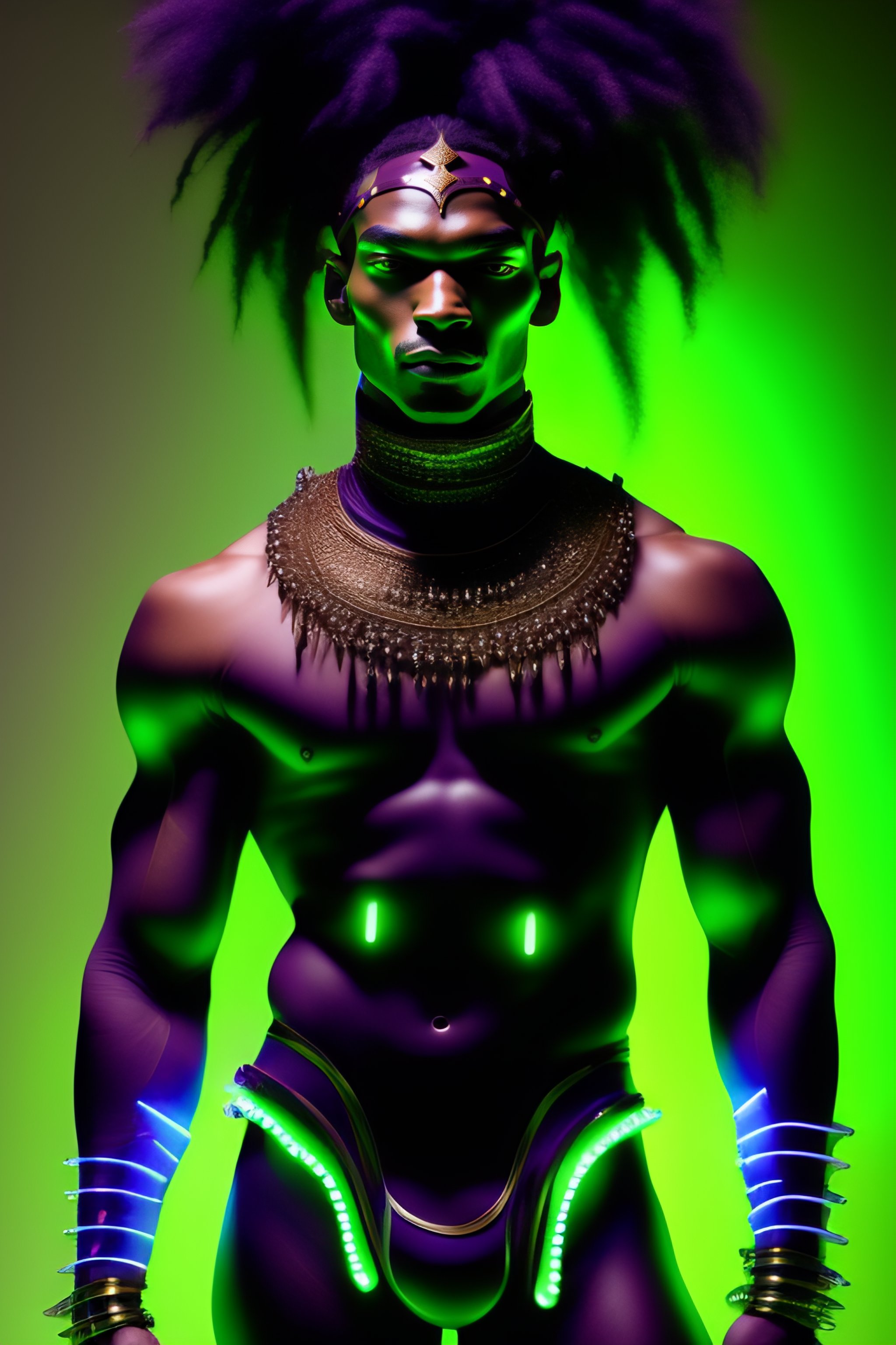 Lexica - Haute couture full body male bioluminescent biopunk tall man ...
