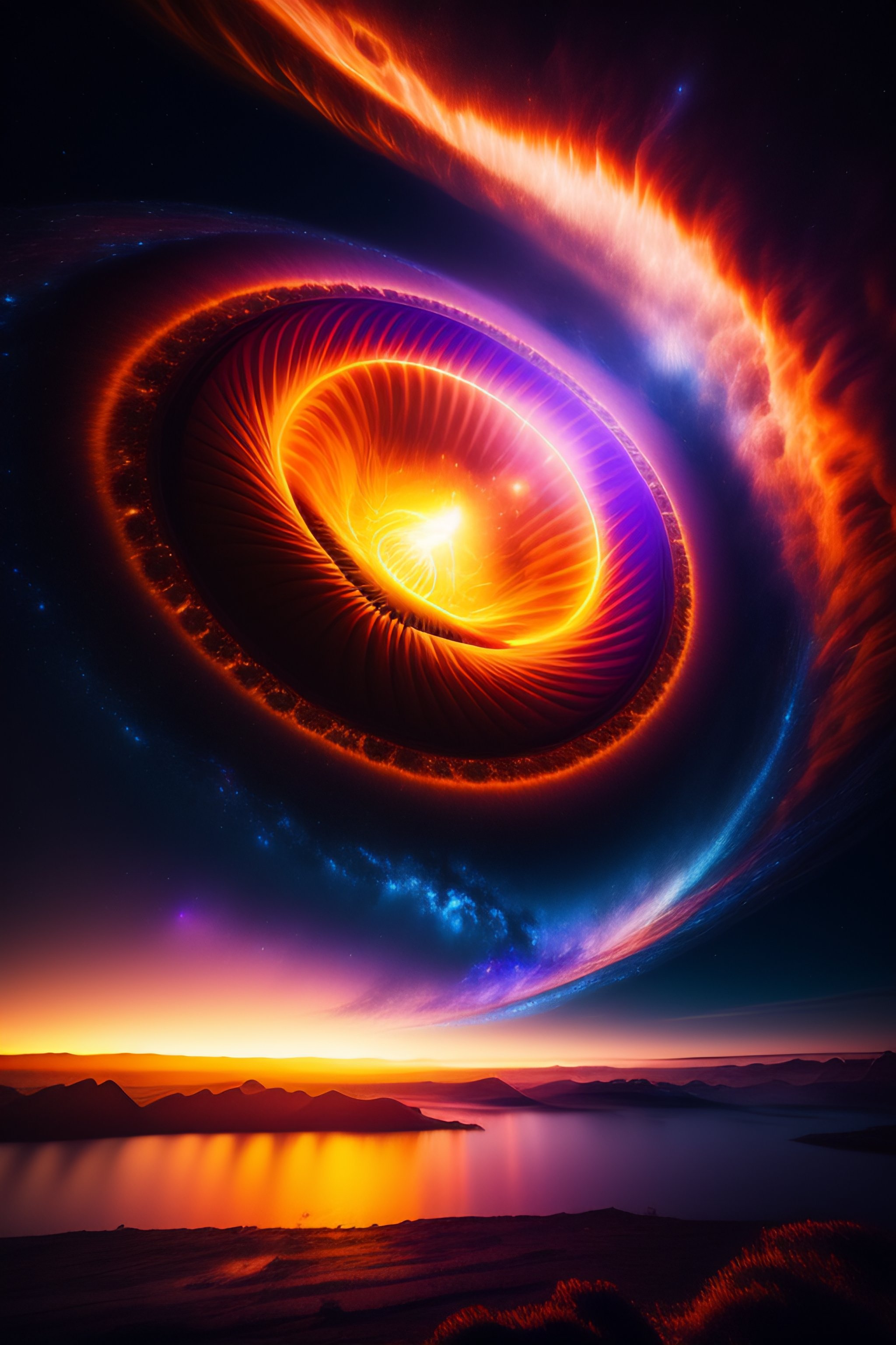 Lexica - Impressive ominous cinematic fine photo of a spiraling ...