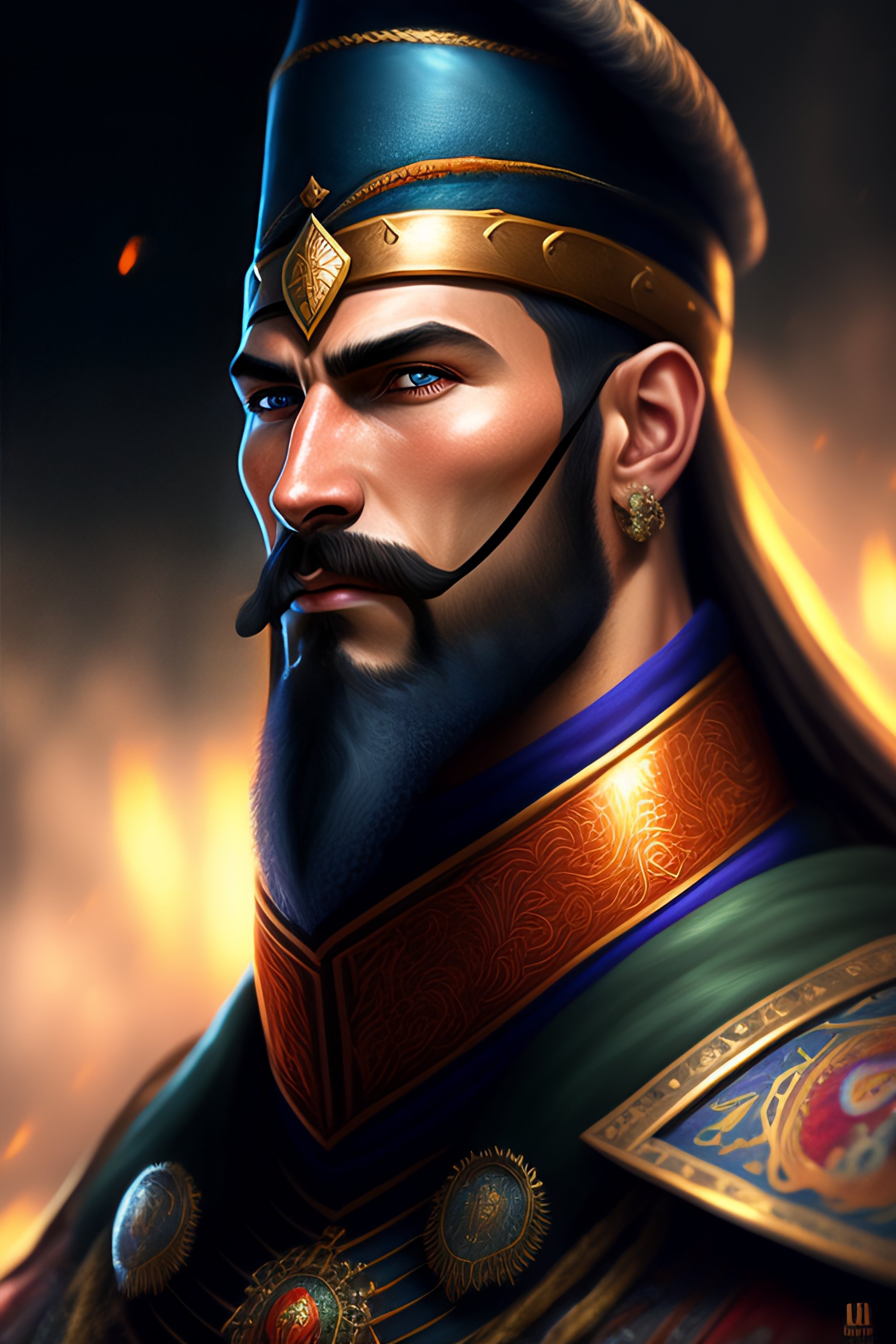 Lexica - Cossack, d & d, fantasy, portrait, highly detailed, headshot ...