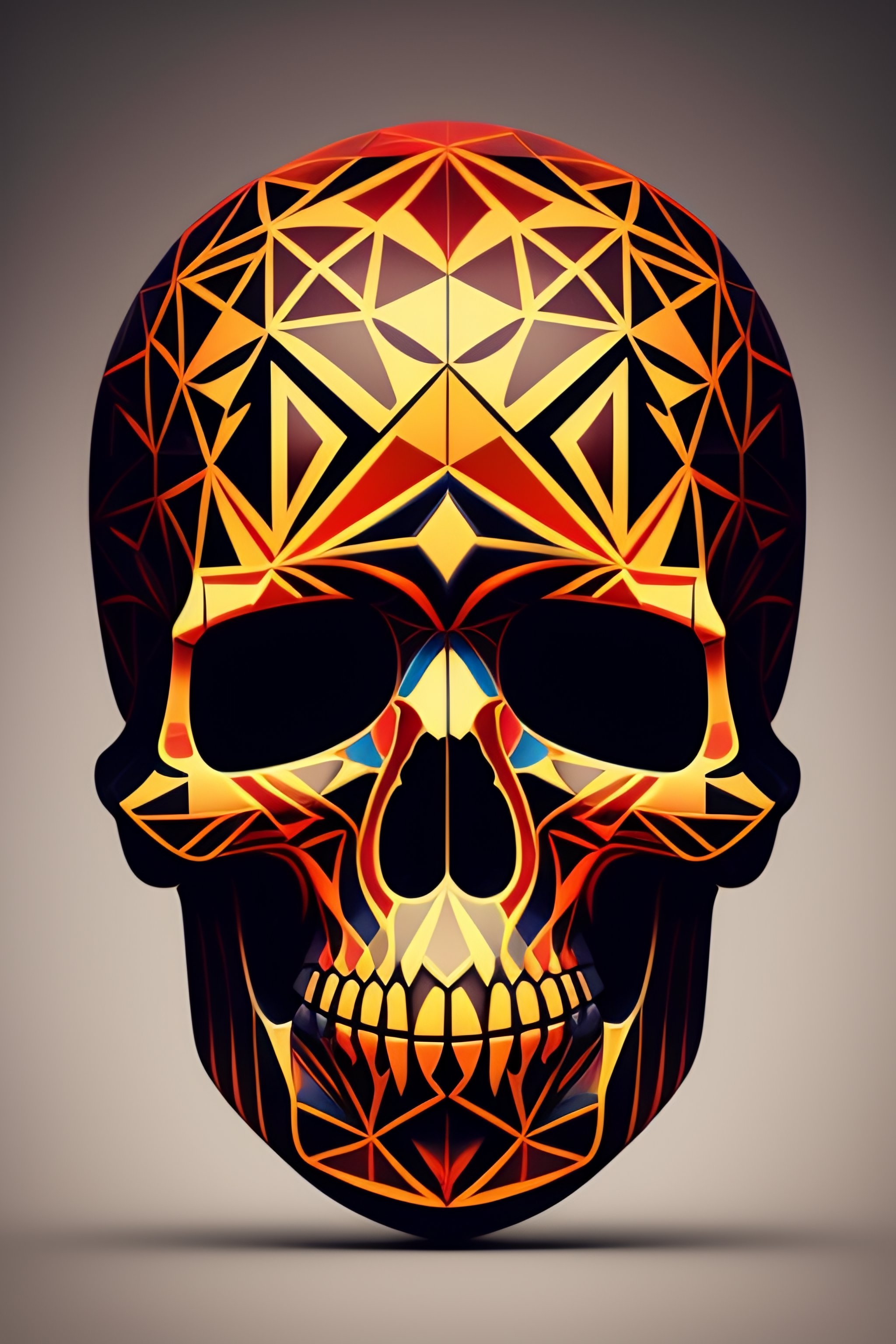 Lexica - 2d geometric skull, lines