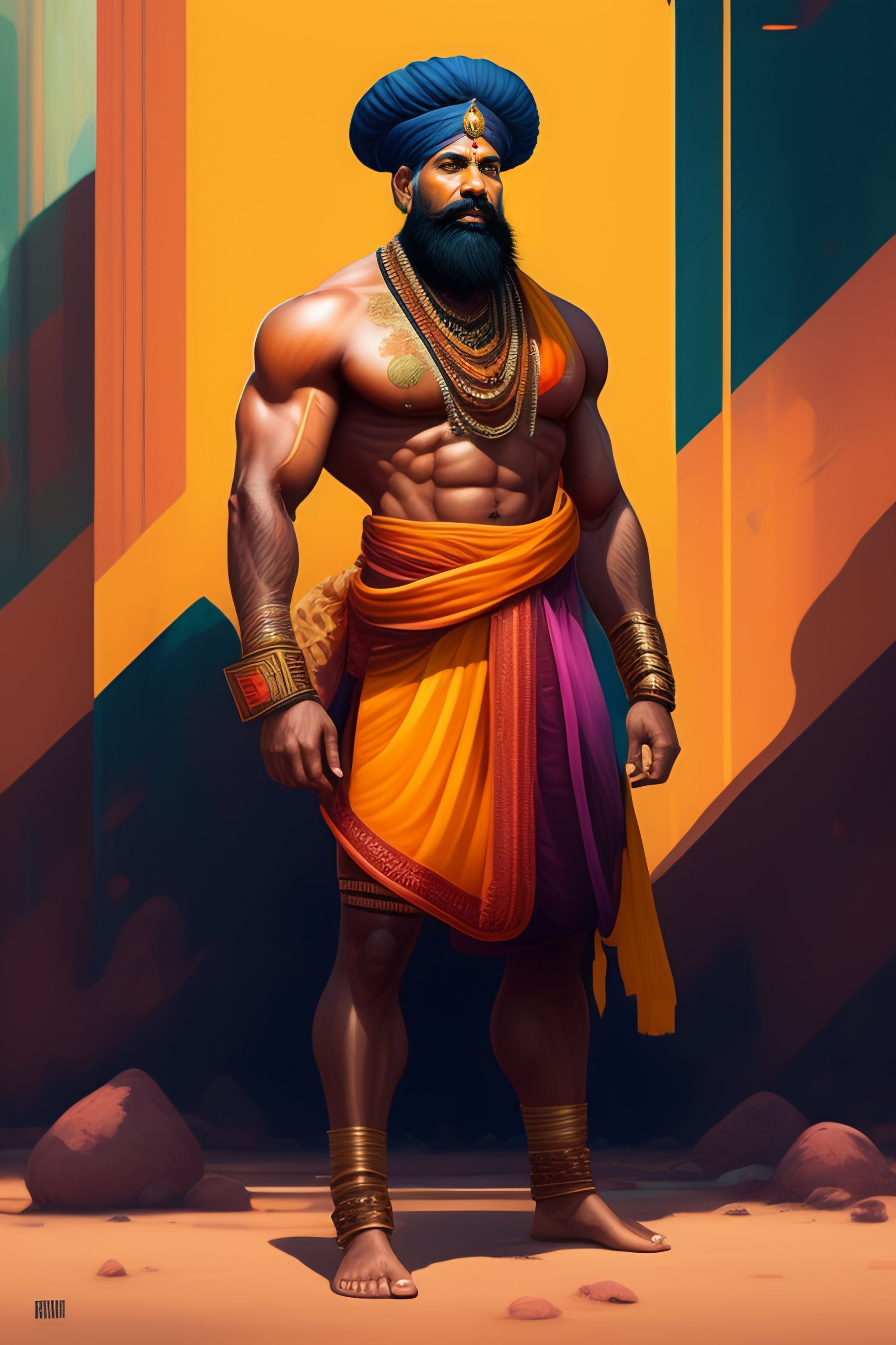 Lexica - Full body highly detailed portrait of muscular narendra modi ...