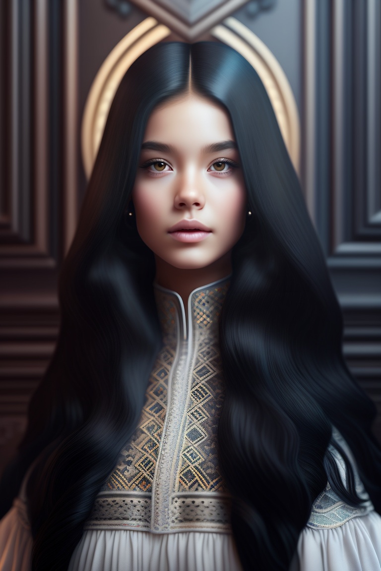 Lexica - Beautiful portrait of a ghost girl with long black hair, white ...