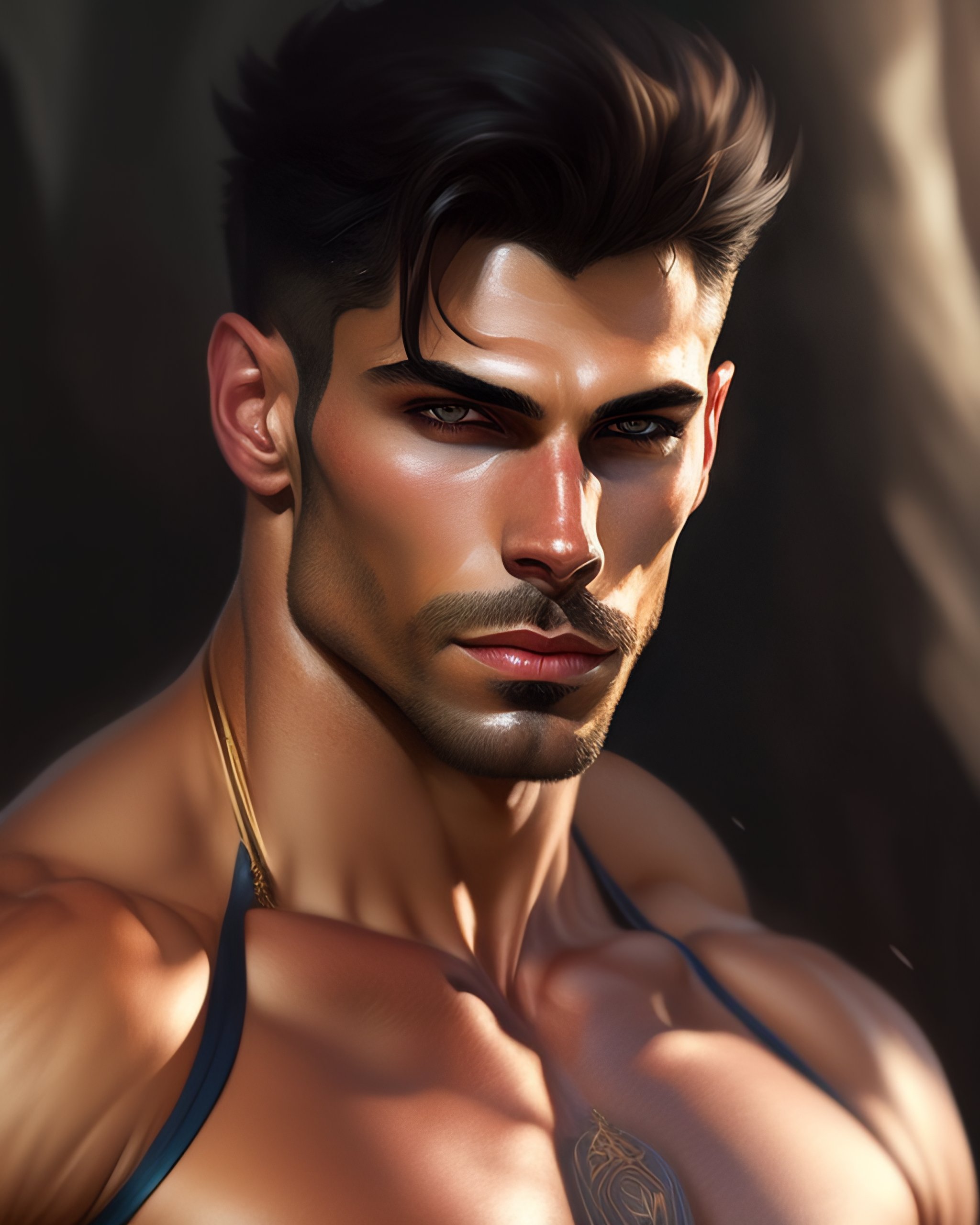 Lexica - Portrait of athletic male vampire, gorgeous, detailed face ...