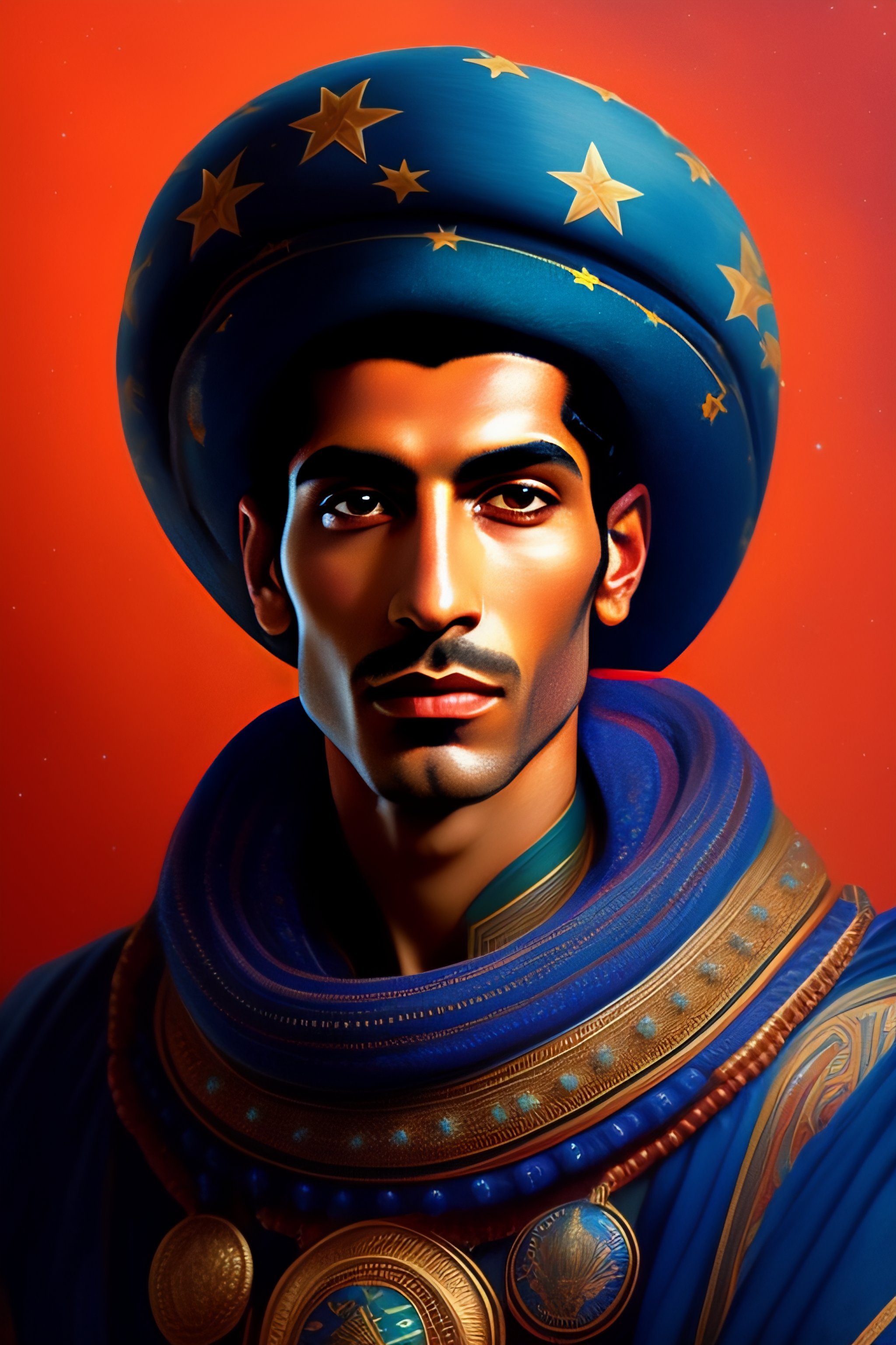 Lexica - Hyperdetailed portrait of a male middle-eastern alien in a ...