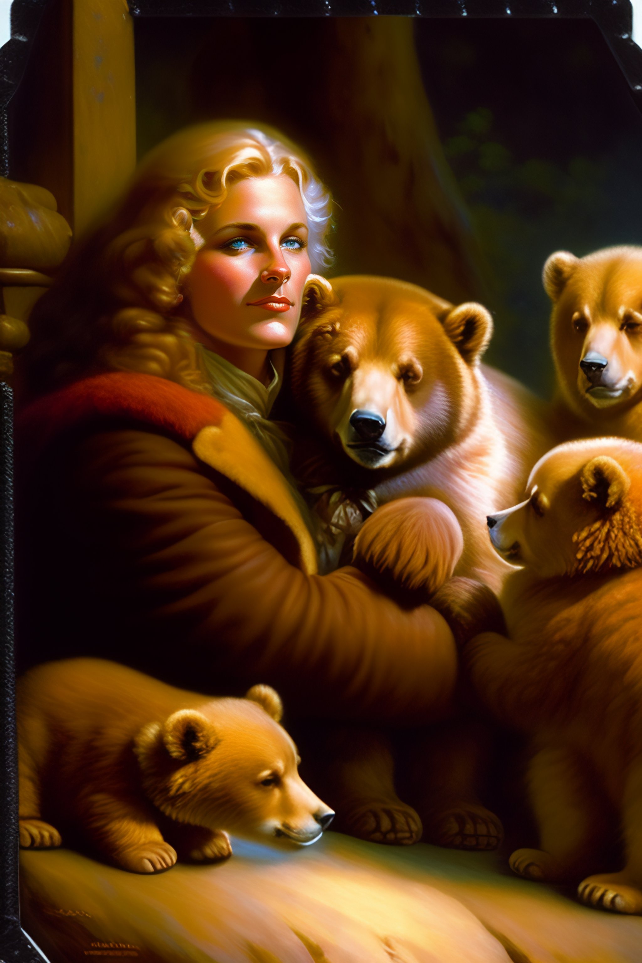 Lexica - Polaroid photo of Goldilocks and the three bears. Highly ...