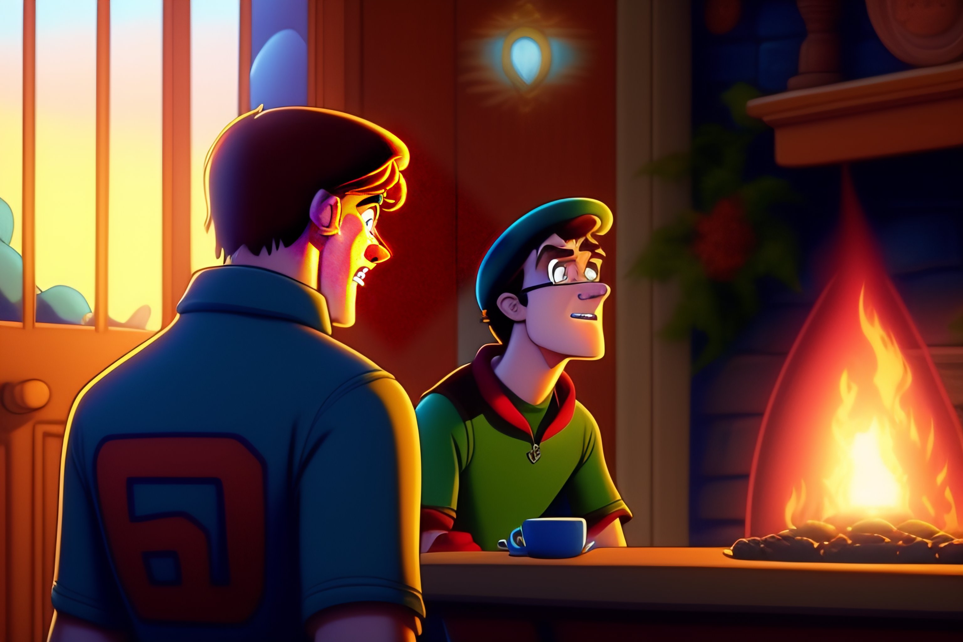 Lexica - A beautiful photo of Scooby-Doo and Shaggy being scared by a ...