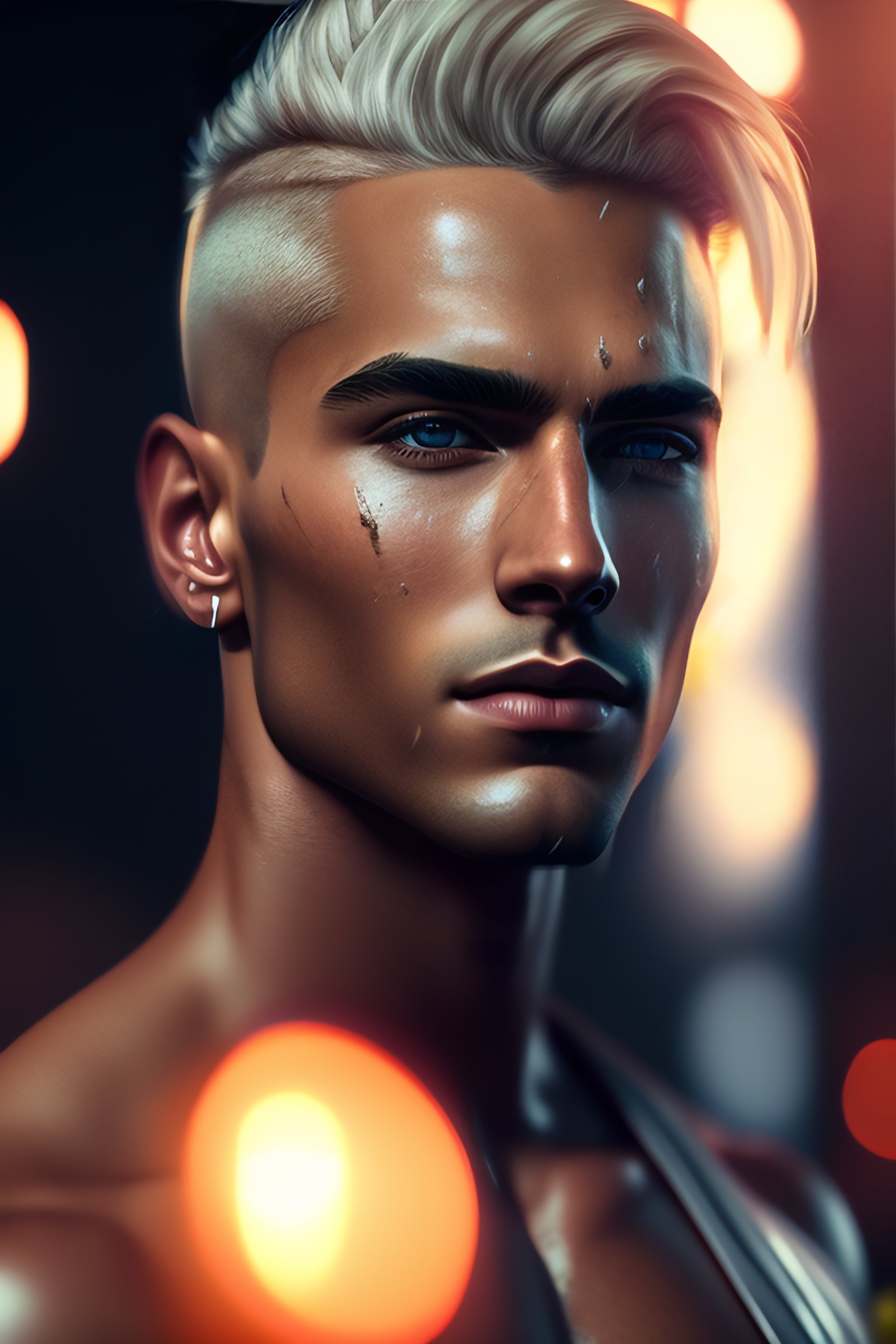 Lexica - Full white body pose, hyperrealistic mixed media painting of a ...