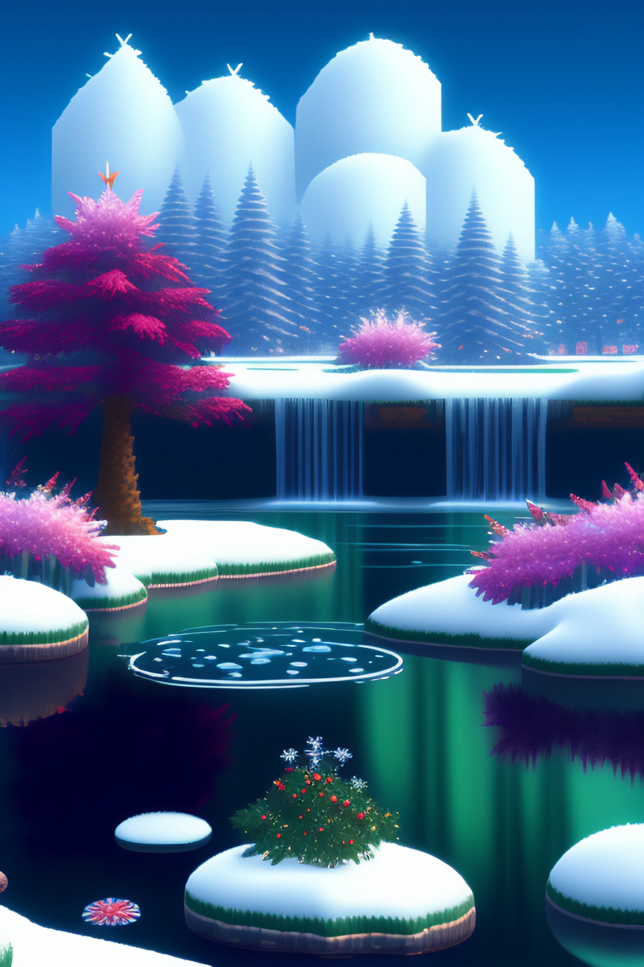 Lexica - 2d sprite bush winter