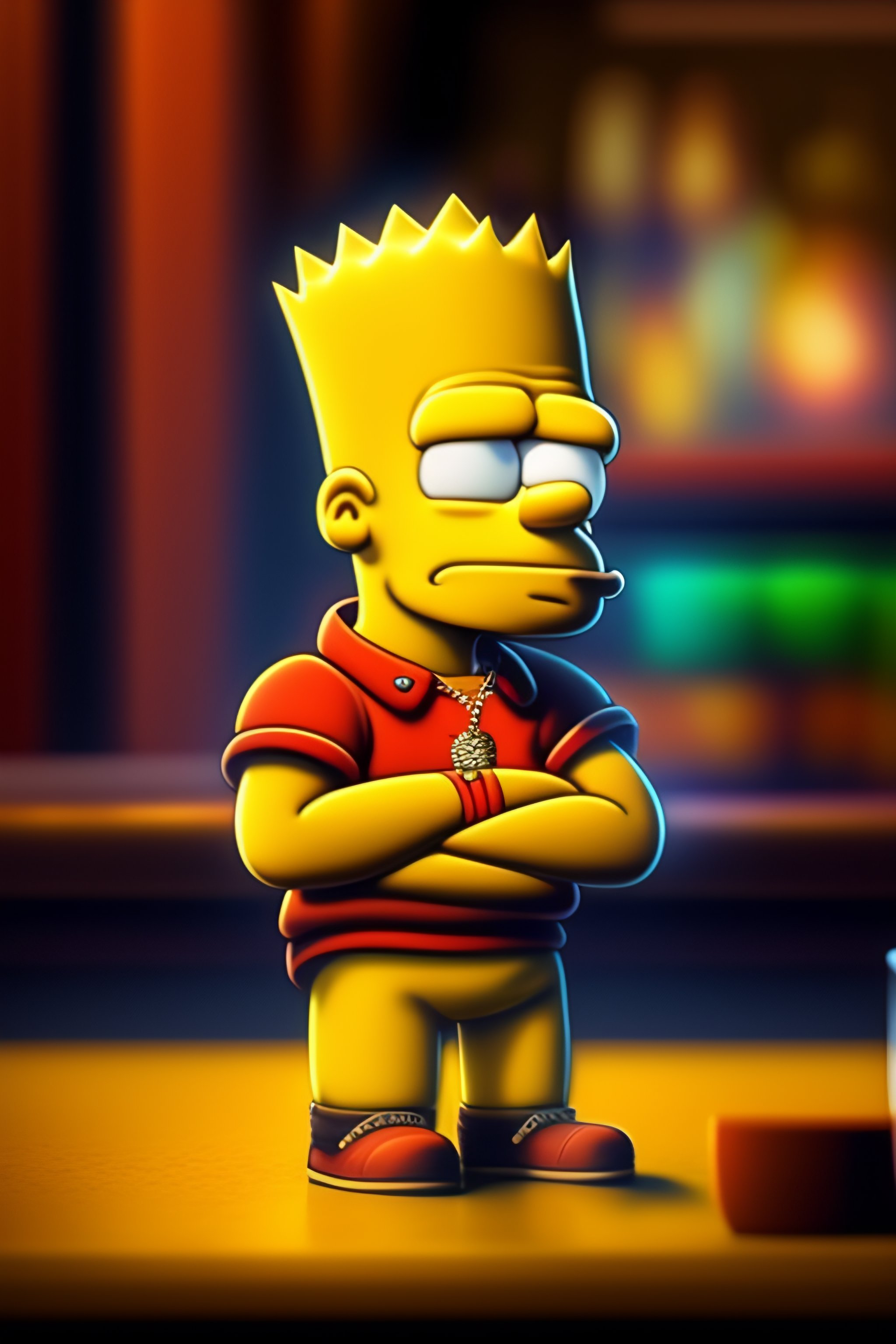 Lexica - Bart Simpson in a bar smoking joints