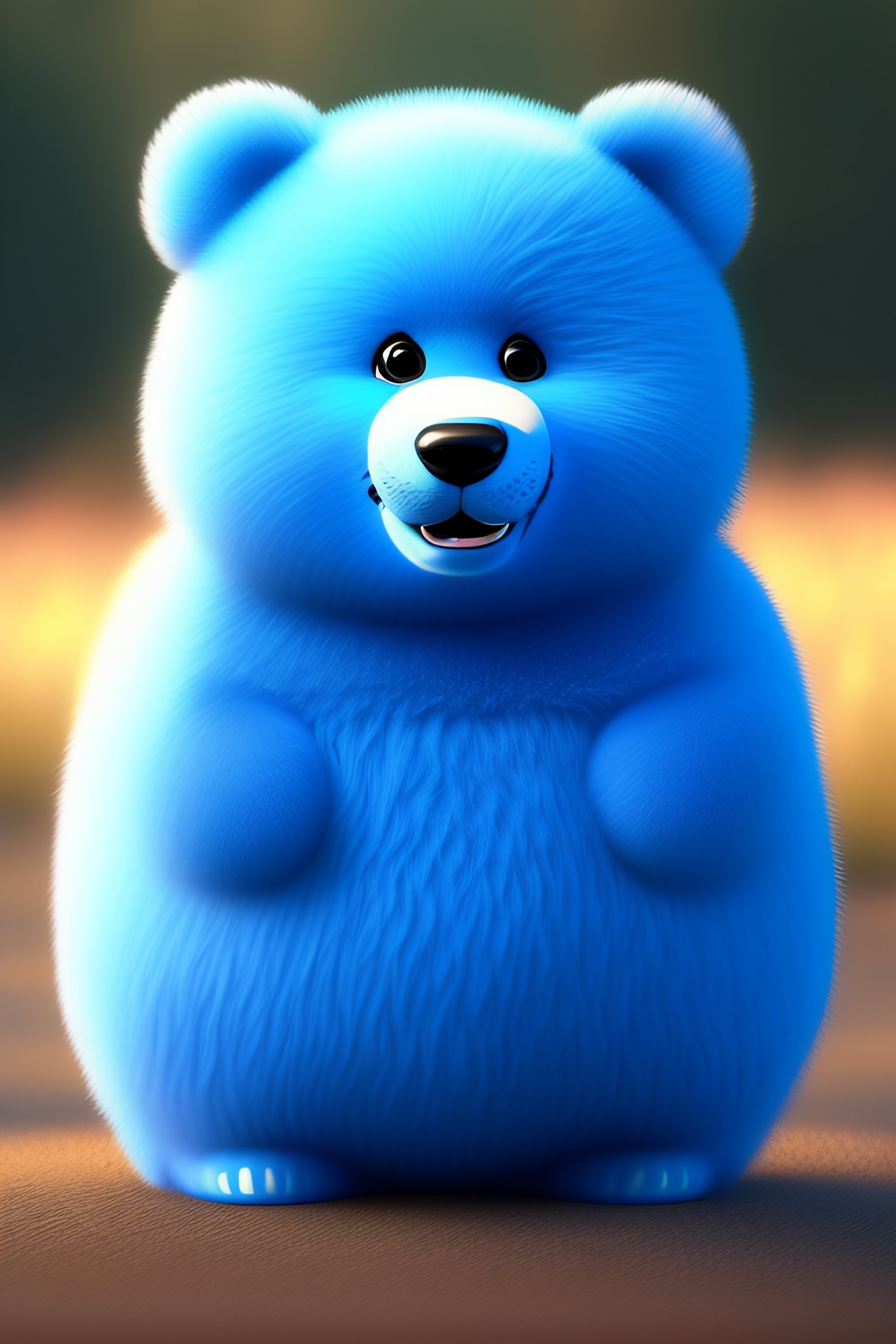 Lexica - Barnoo is a small, extremely cute, loveable, furry bright blue bear with a big oval ...