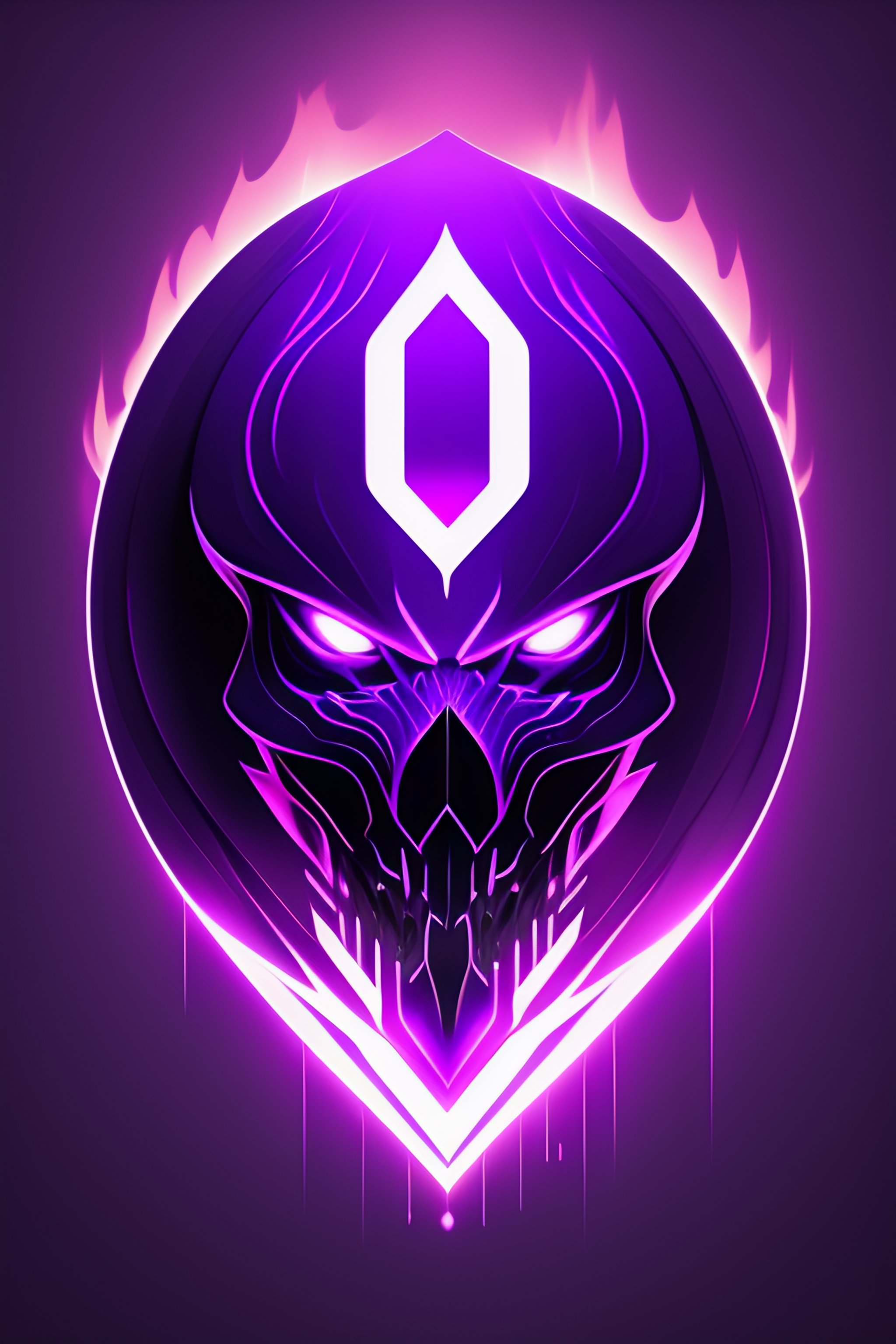 Lexica - Ghost, logo, symbolism, purple, black background, void eyes ...