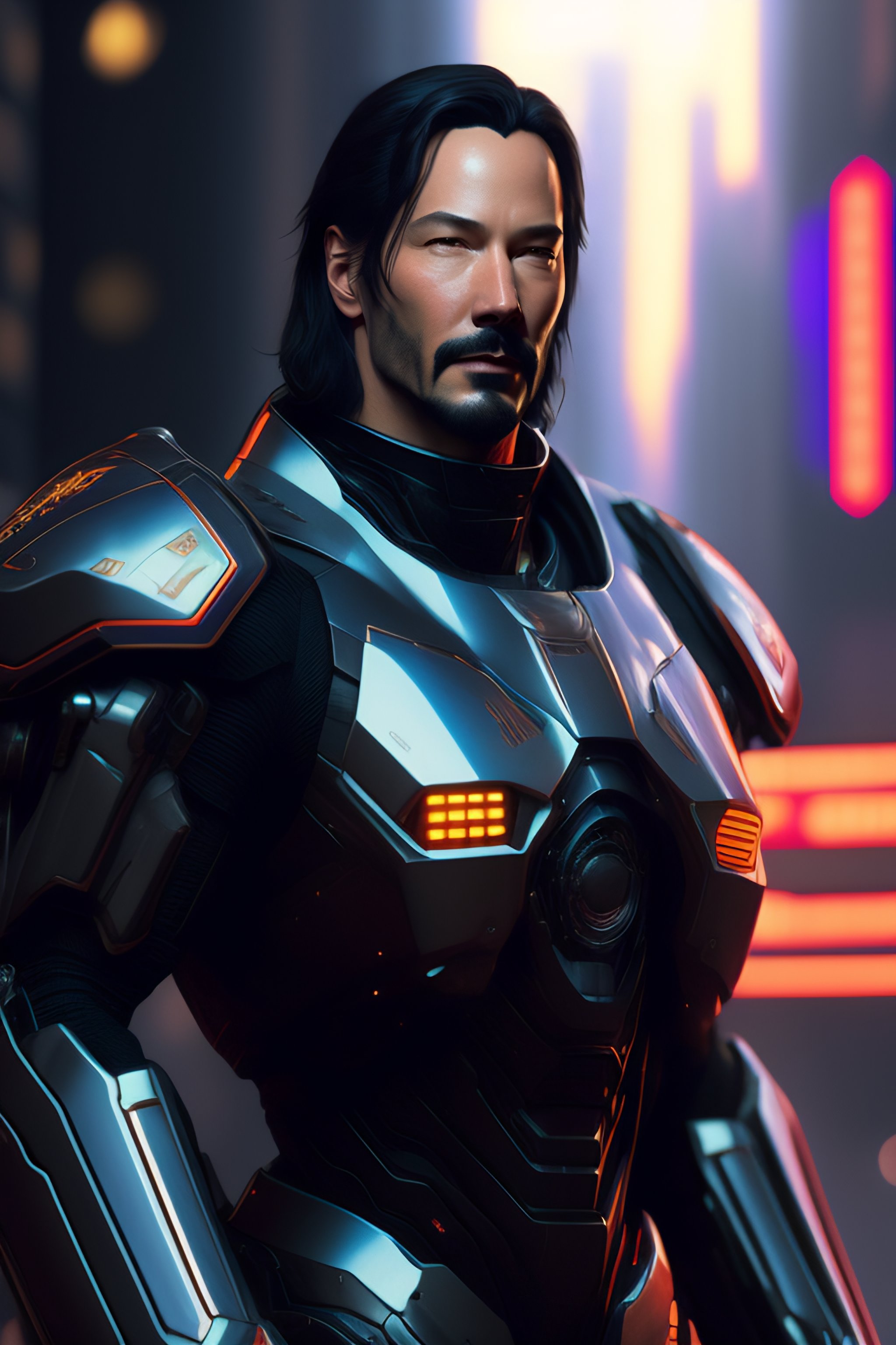 Lexica - A Keanu Reeves, realistic scifi cyberpunk power armor robot ...