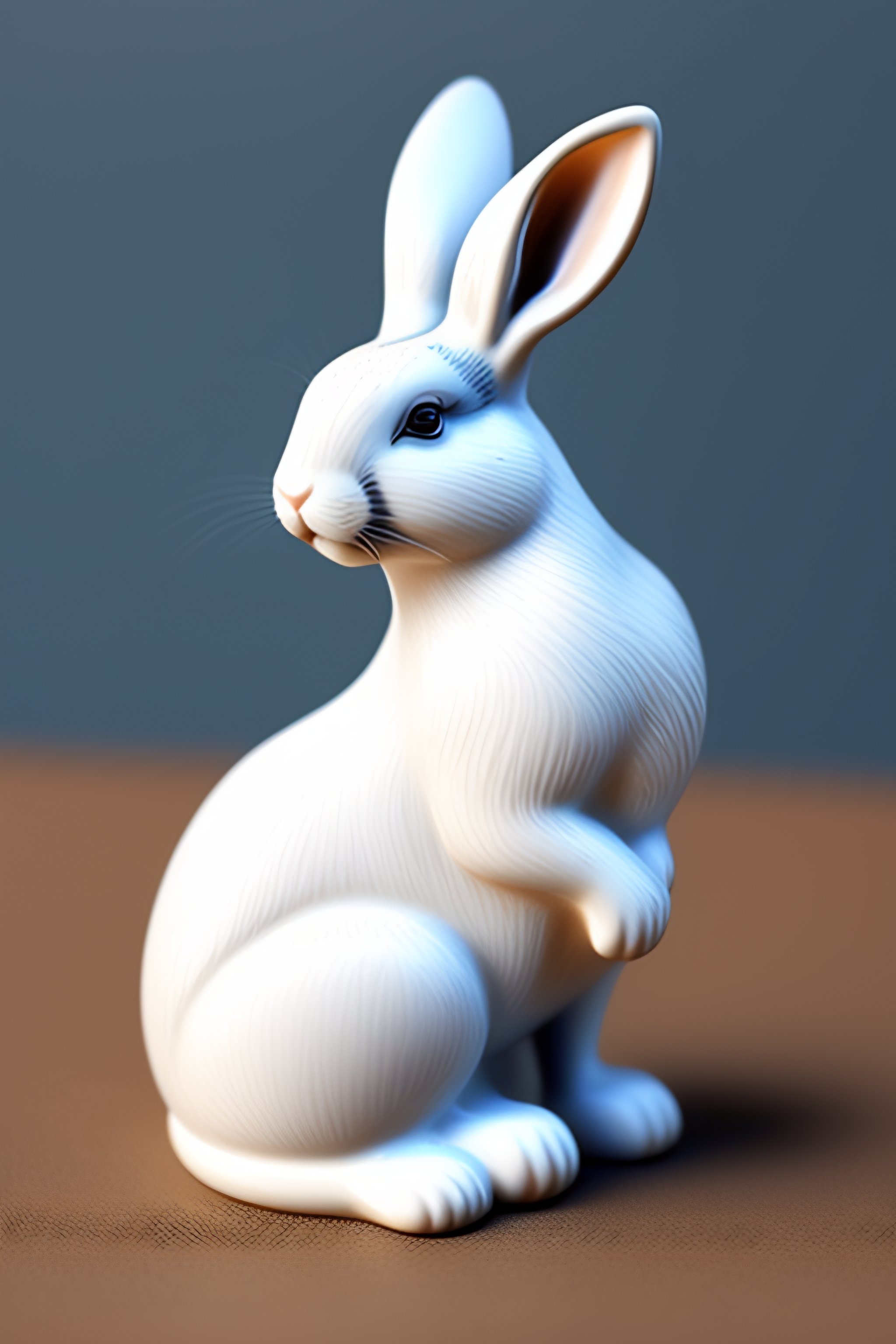 Lexica - A detailed intricate rabbit figurine made out of white ...