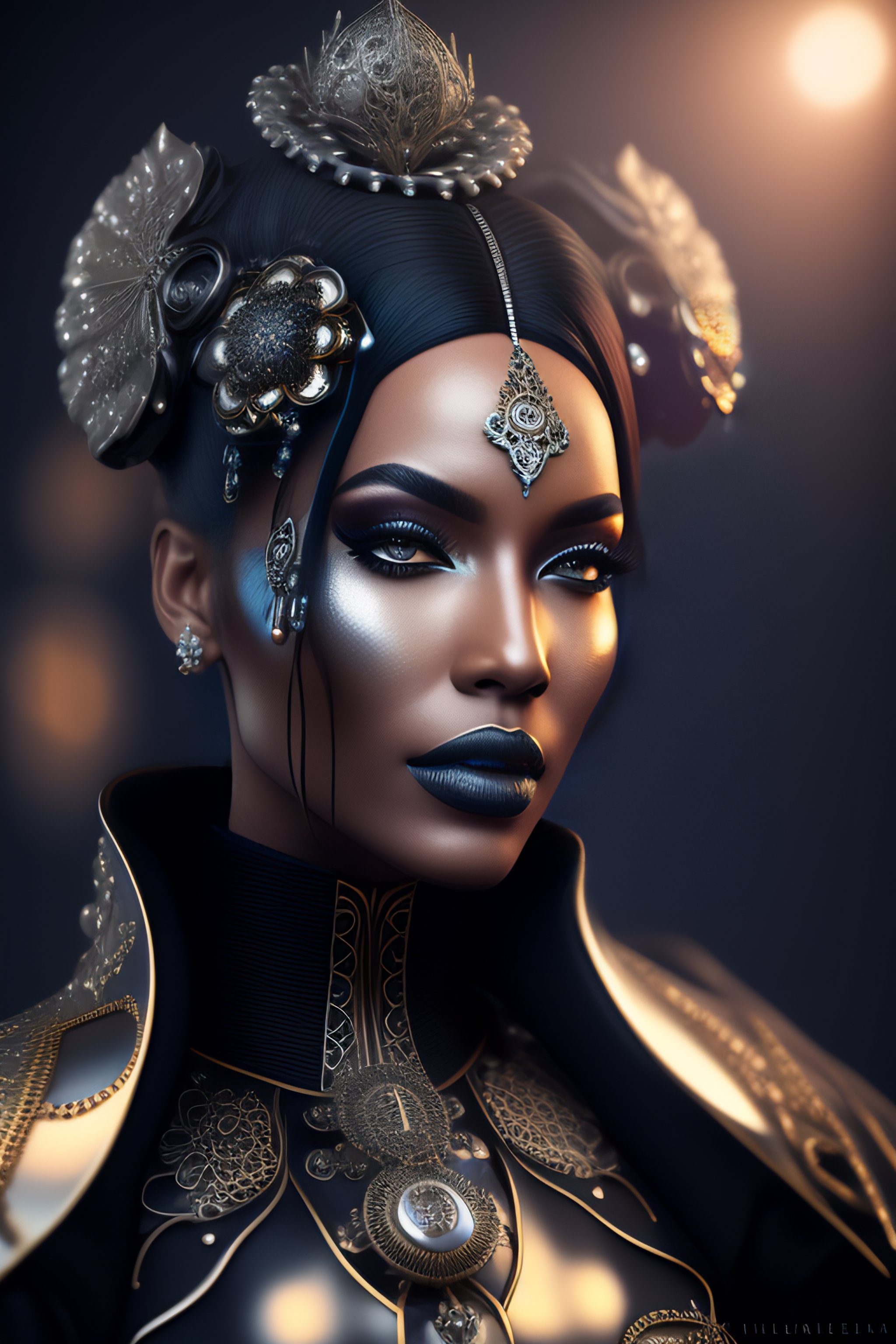 Lexica - Surreal black and white photo portrait of complex bio ...