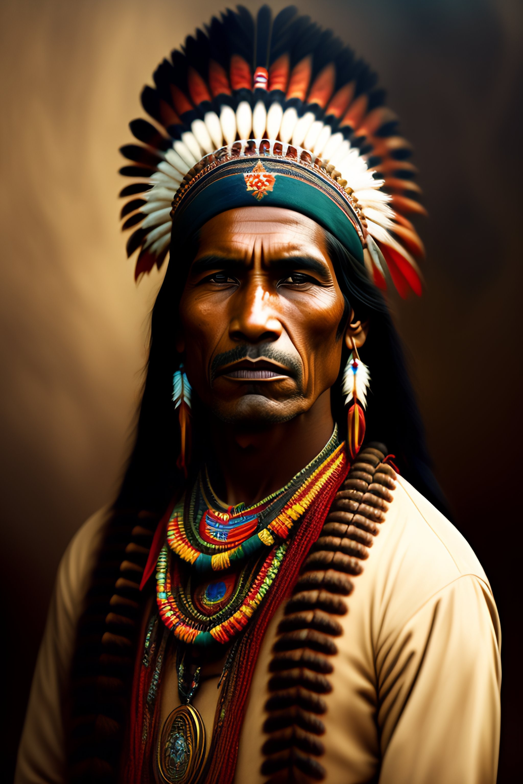 Lexica - A portrait of an american native apache