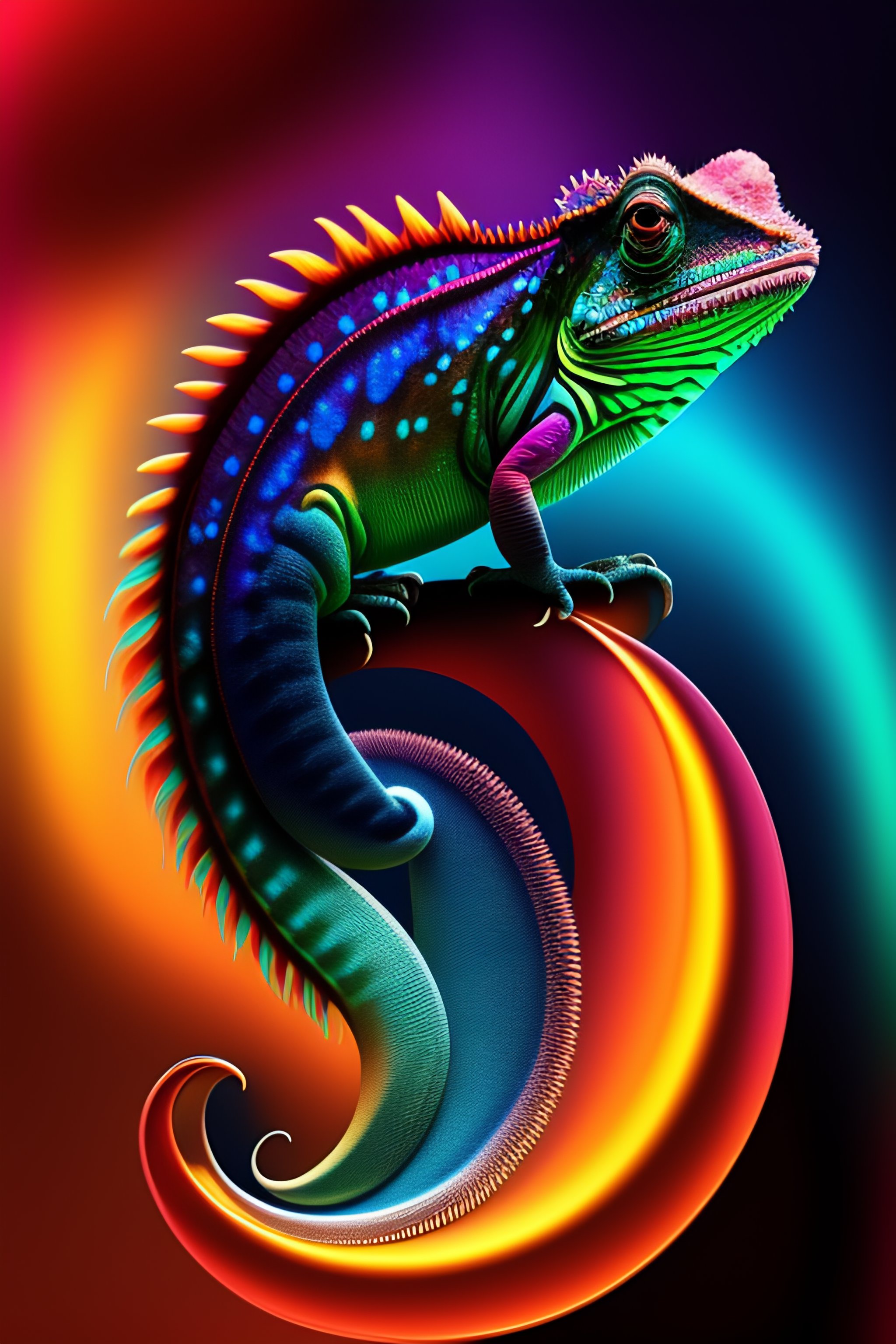 Lexica - Abstract chameleon silhouette