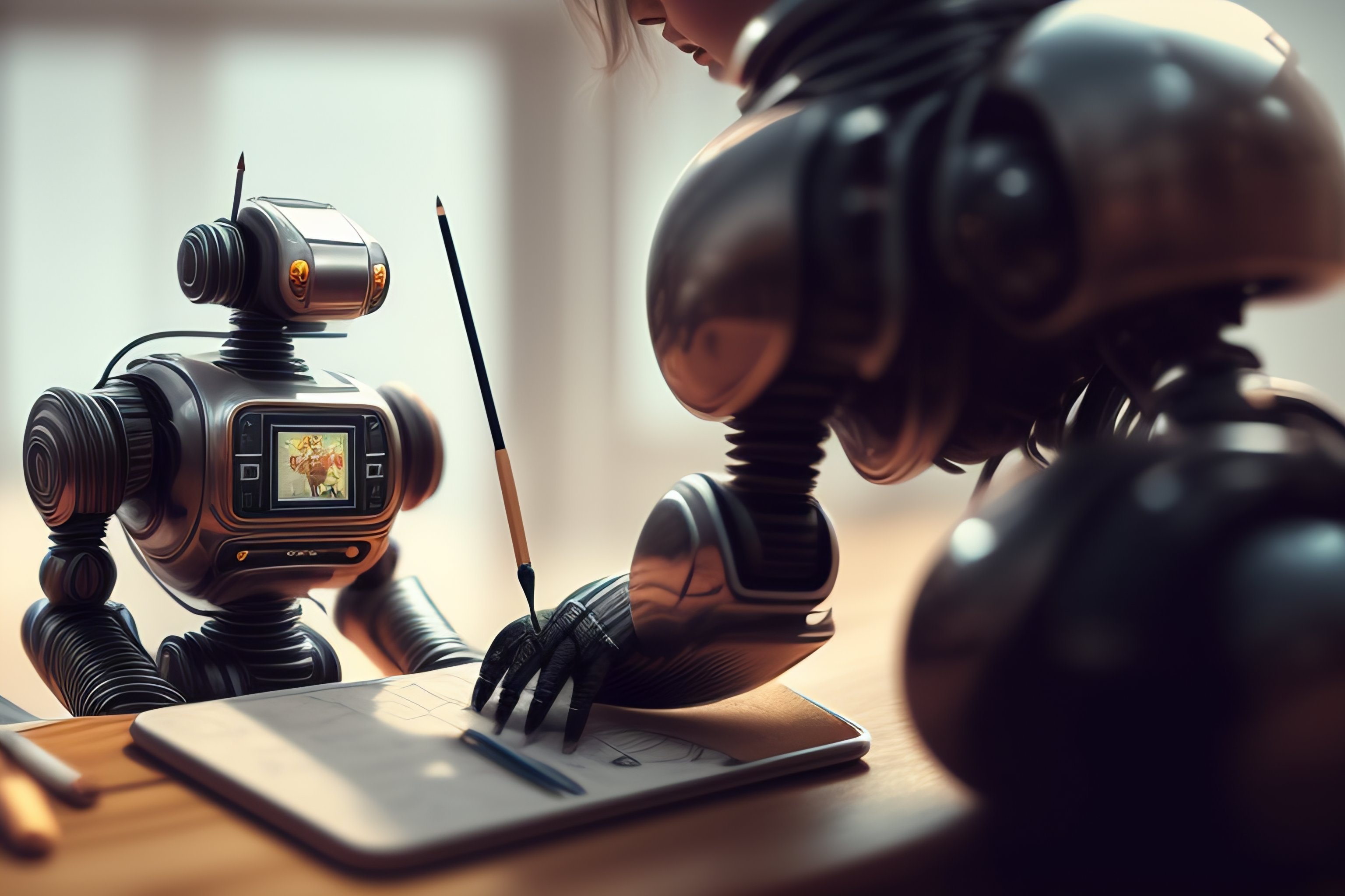 Lexica - Robot sketching a person